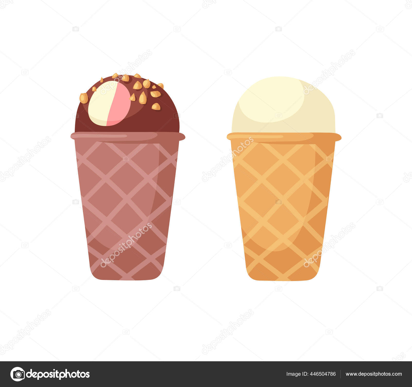 Dibujo Artístico Vectorial Helado Dibujado Mano Ilustración Verano ...
