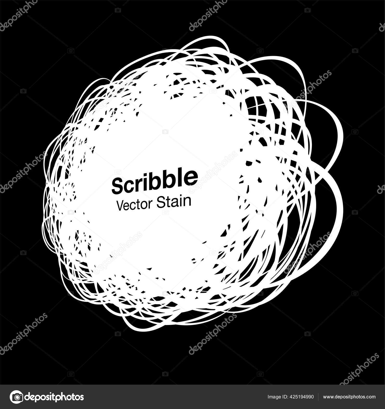 White hand drawn scribble pencil circle shape. Sale banner. Scratch pen ...