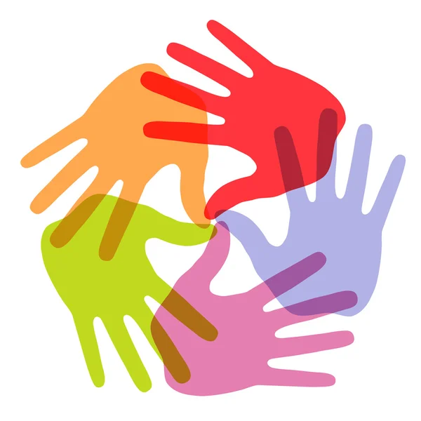 Colorful Five Hands Icon Stock Vector Image by ©artishokcs1 #50941095