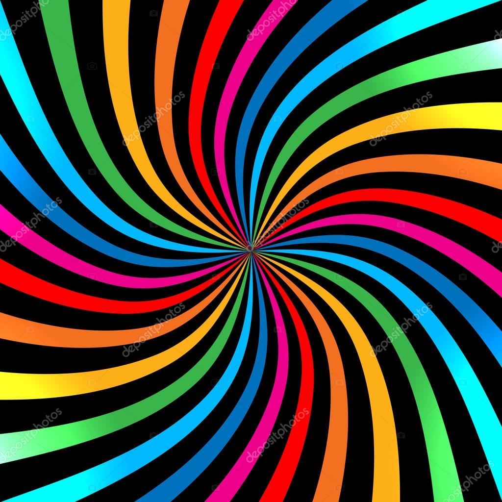 Colorful Bright Rainbow Spiral Background. Stock Vector by ©artishokcs1 ...