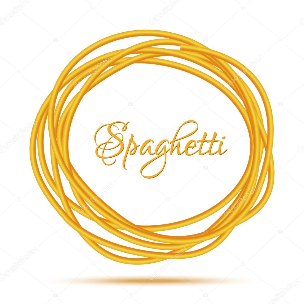 Marco realista del círculo de pasta de espaguetis retorcidos Vector de ...