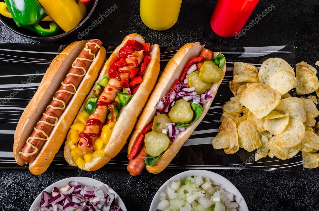 All beef dogs, variantion of hot dogs Stock Photo by ©Peteer 55766413