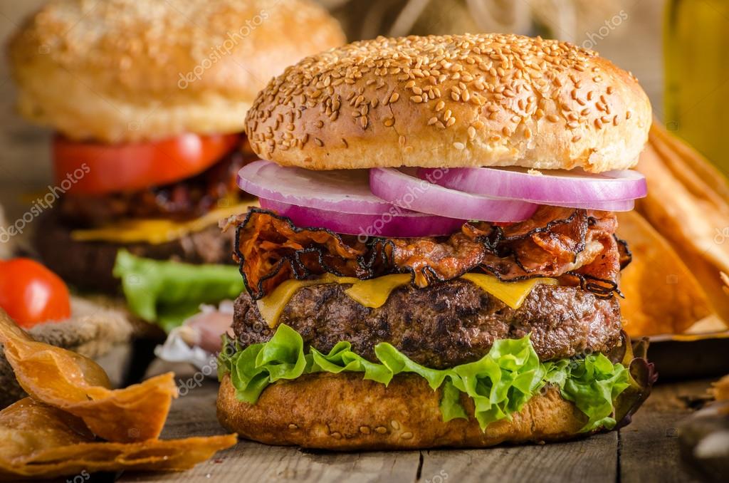 American rustic burger — Stock Photo © Peteer #84198778
