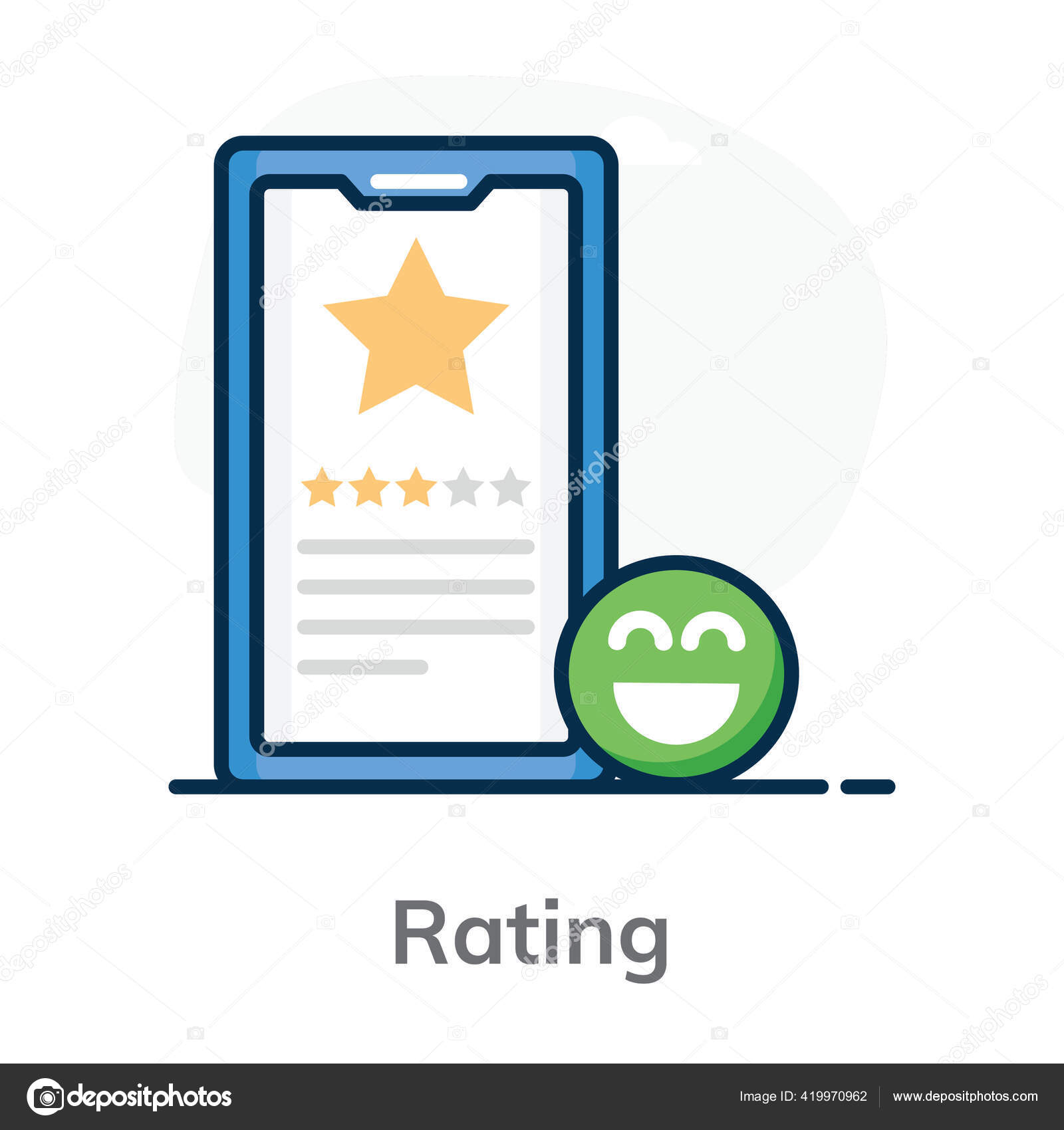 Basic Star Smartphone Ratings Modern Flat Style Stock Vector Image by ...