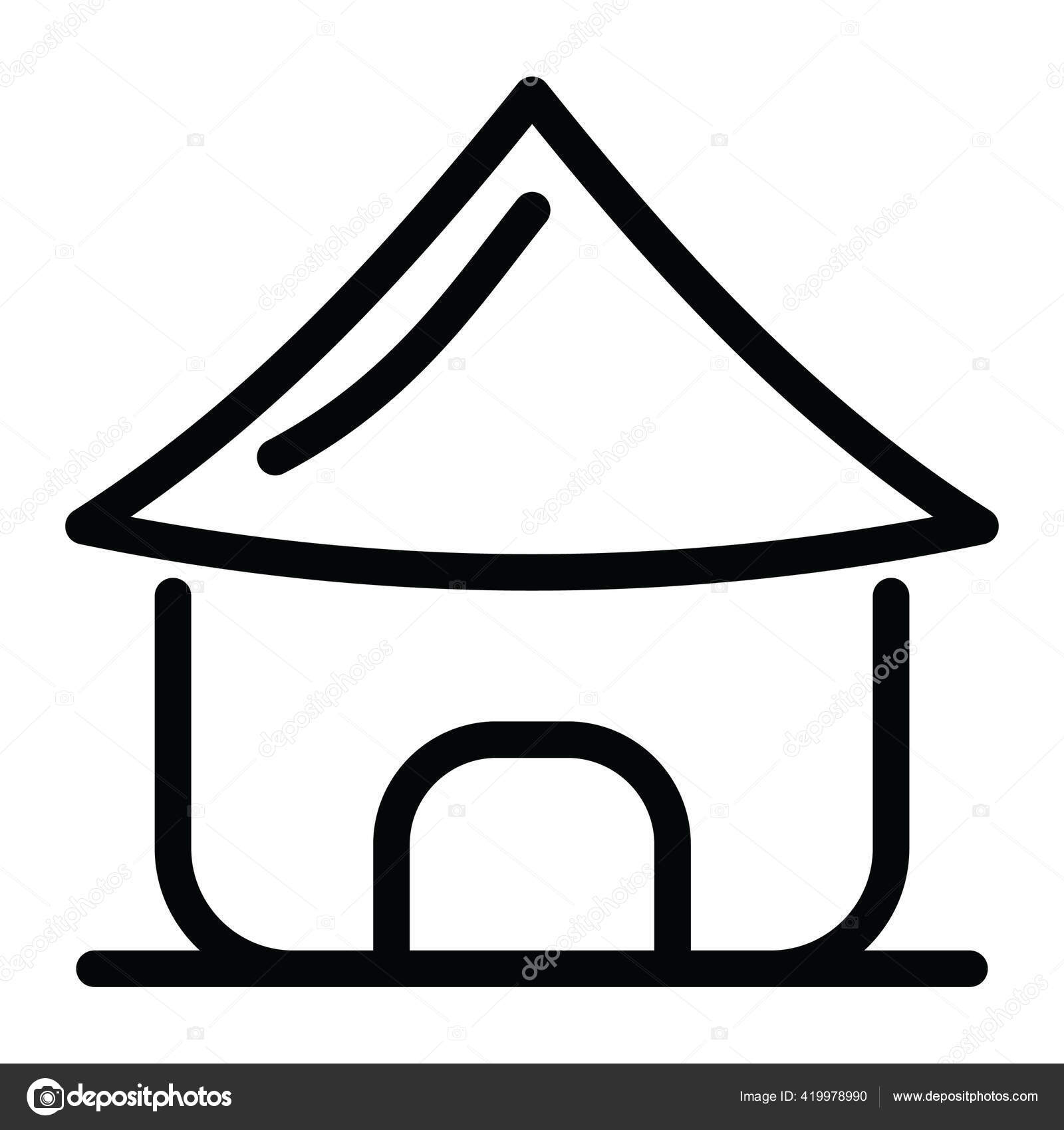 Basic Solid Vector Design Traditional Afrian Straw Hut Icon Stock ...