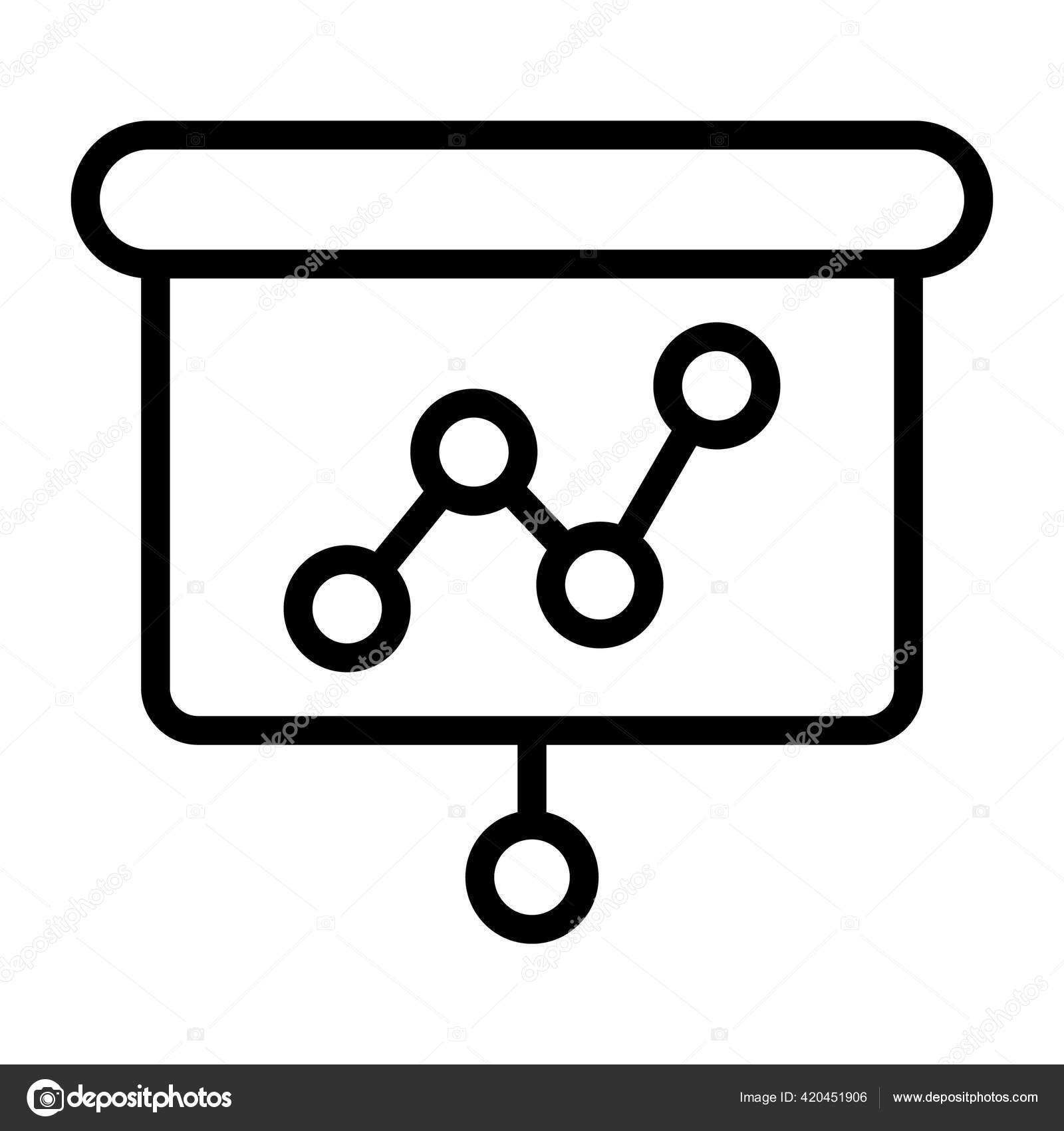 Polyline Chart Showing Concept Business Data Presentation Icon Stock ...