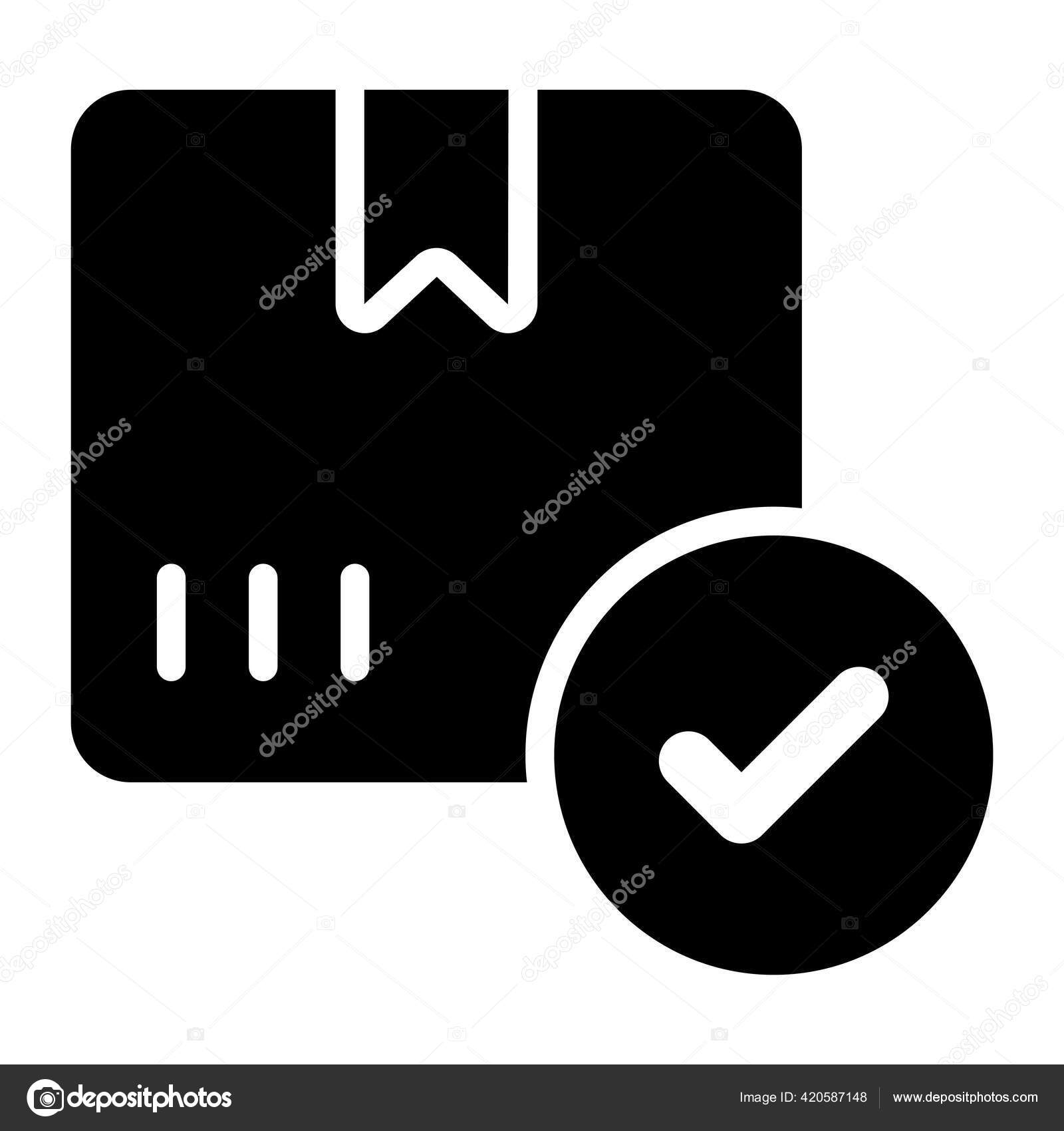 Marque Con Cartón Paquete Verificación Vector Plano Vector de stock ...