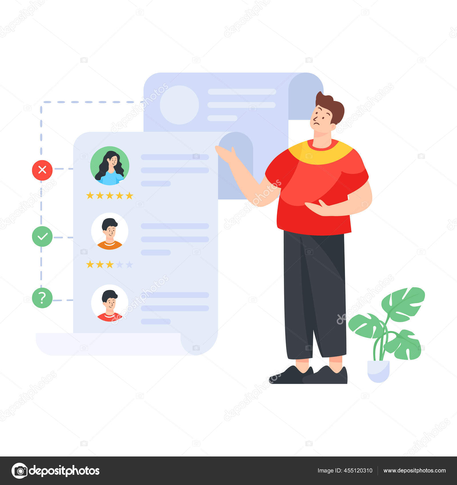 Young Man Checklist Vector Illustration Design Stock Vector Image by ...