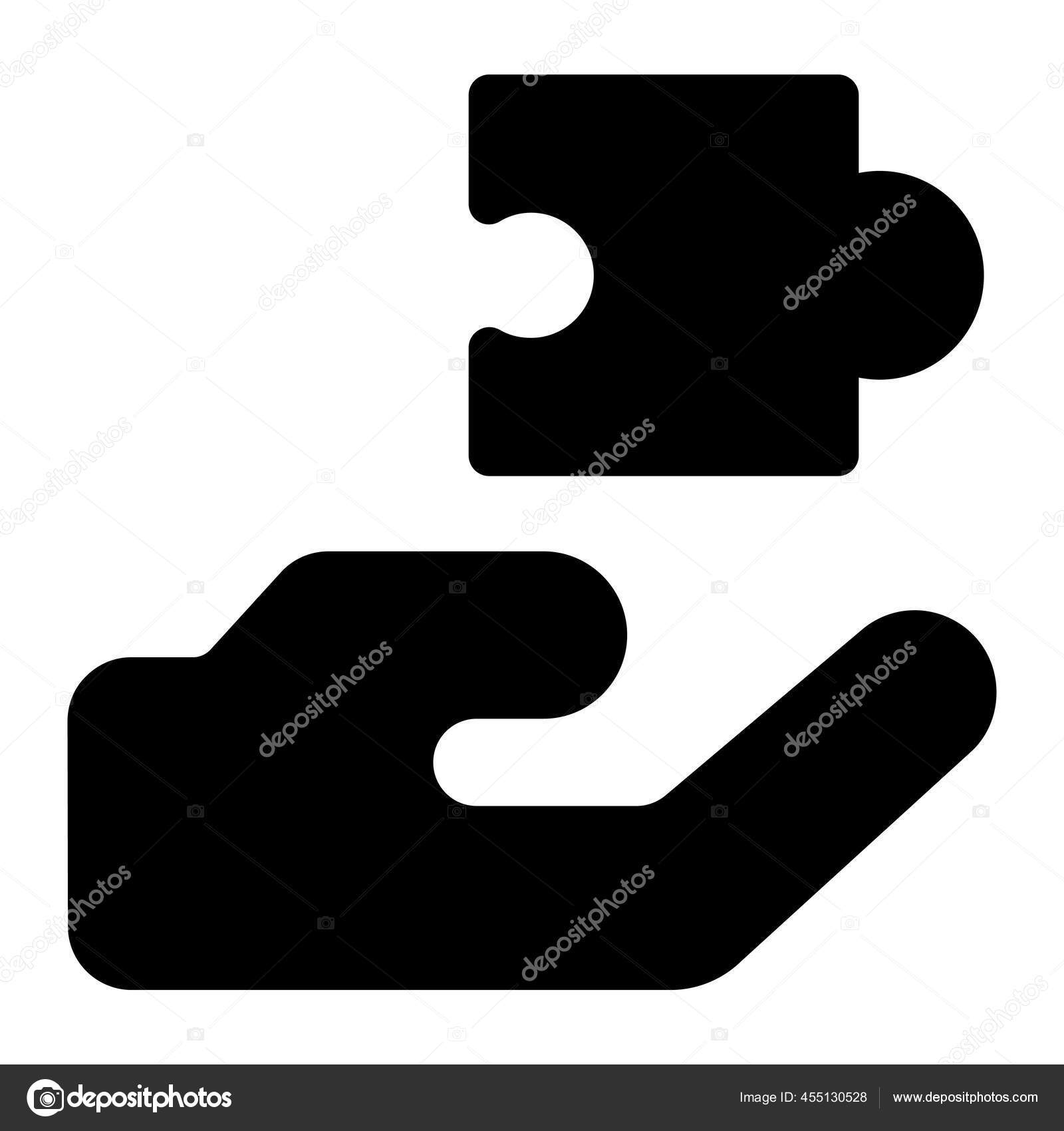 Hand Holding Puzzle Icon Vector Illustration Stock Vector Image by ...