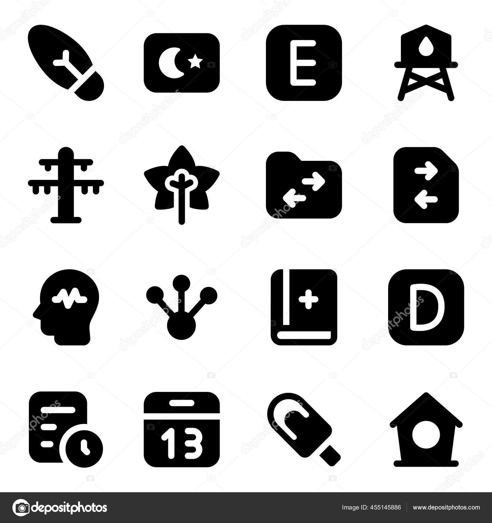 Set Modern Flat Vector Icons White Background Stock Vector by ...