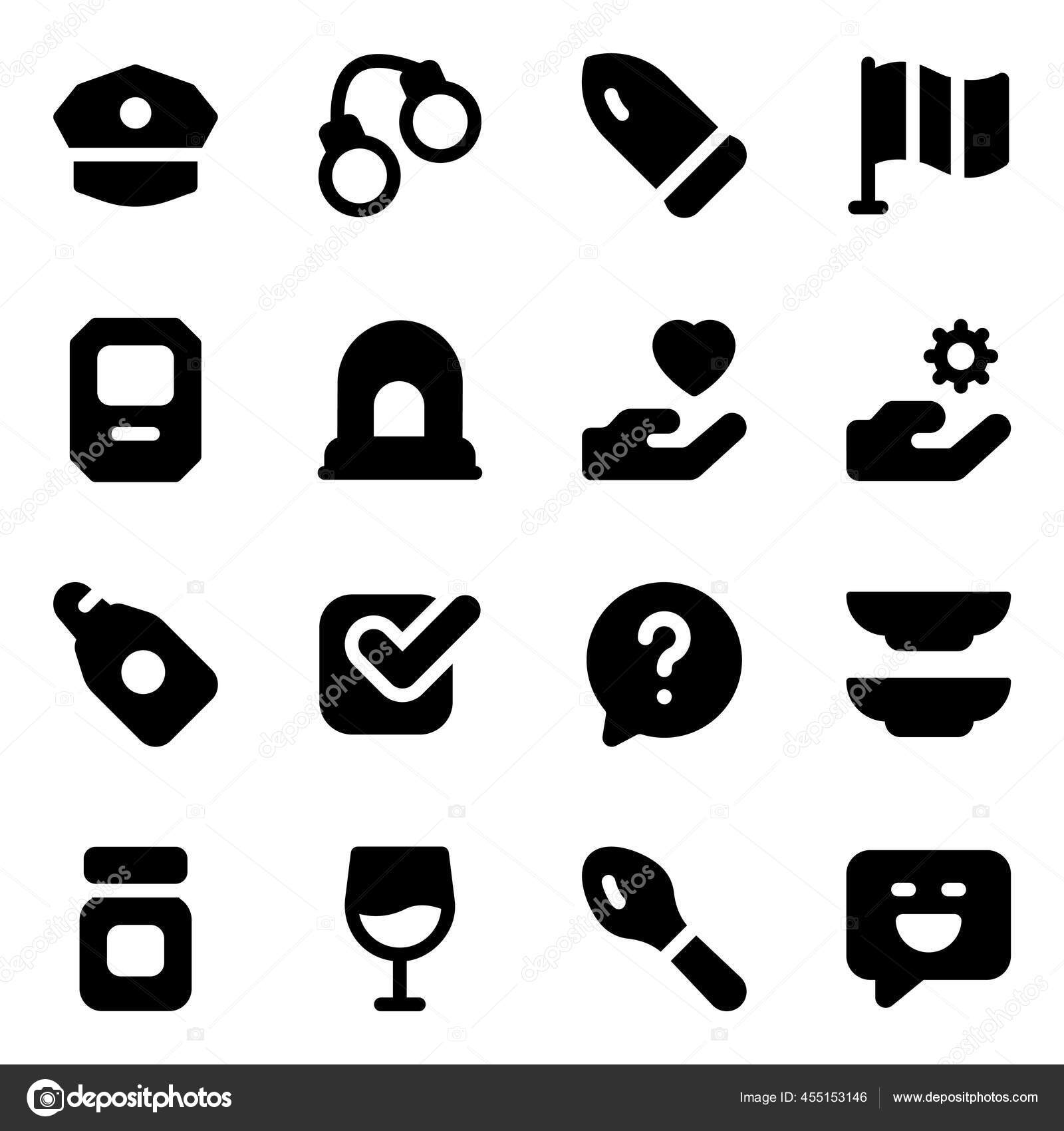 Set Modern Flat Vector Icons White Background Stock Vector by ...