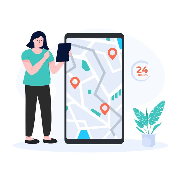 Navigation Map Cartoon Vector Illustration Stock Vector by ...