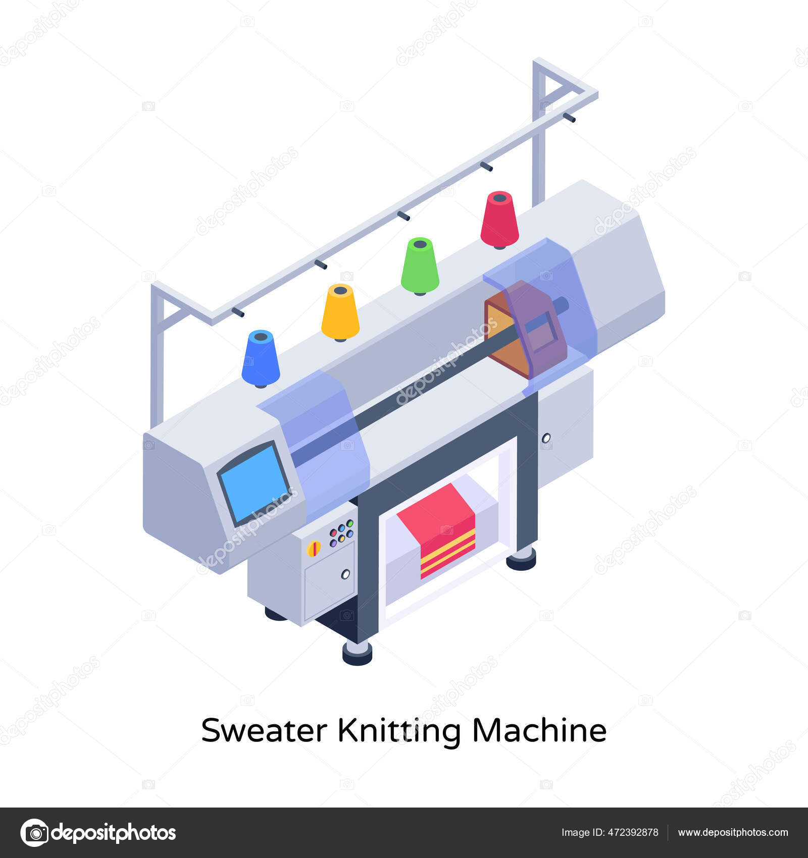 Knitting Machine Vector Illustration Stock Vector Image by ...