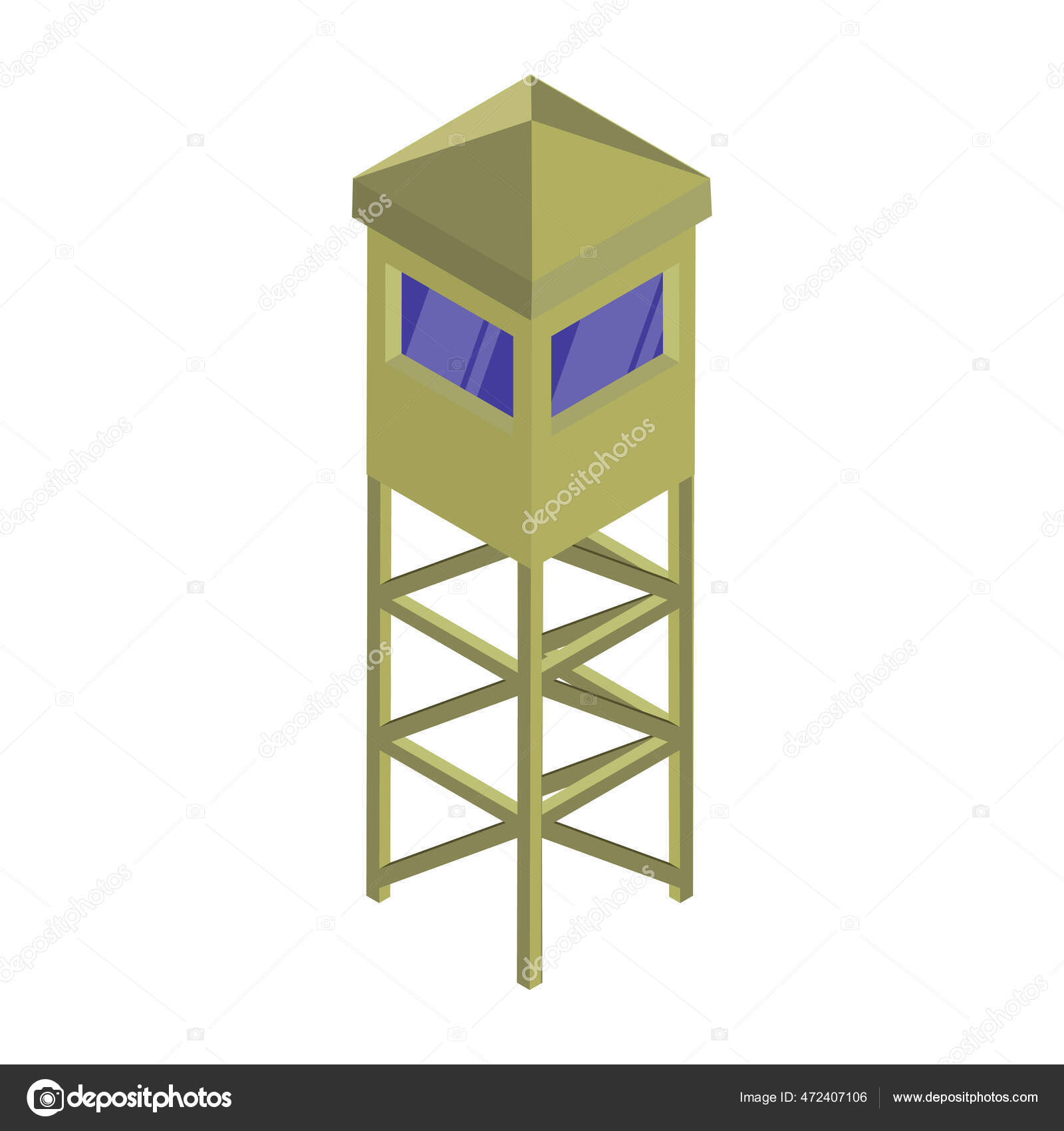 Tower Icon Cartoon Style Isolated White Background Travel Symbol Vector ...