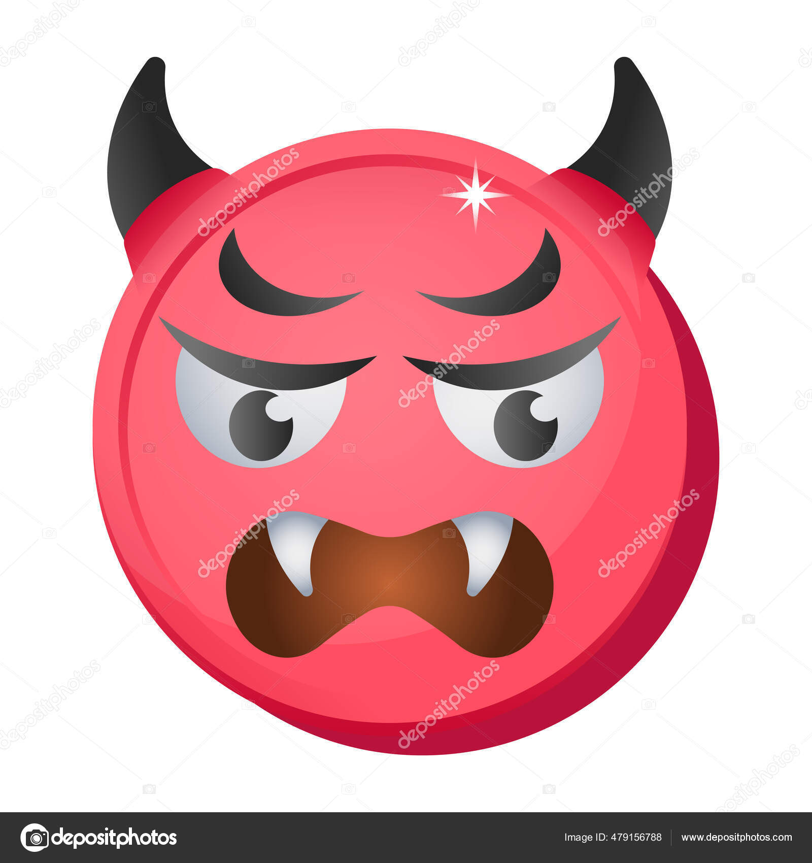 Diablo Cara Emoticono Vector Ilustración Vector de stock #479156788 de ...