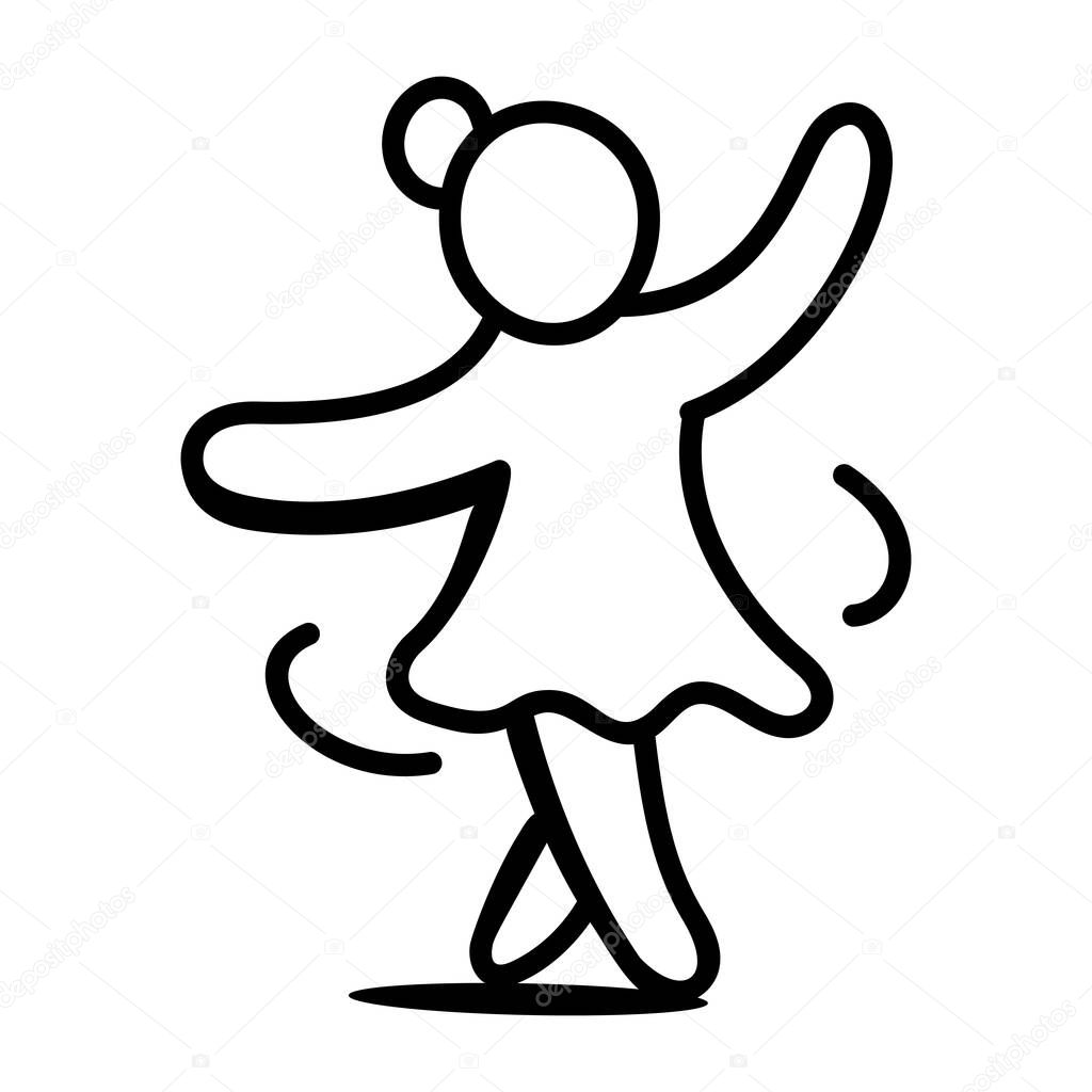 Dibujo Línea Continua Una Chica Bailando Vector de stock por ...