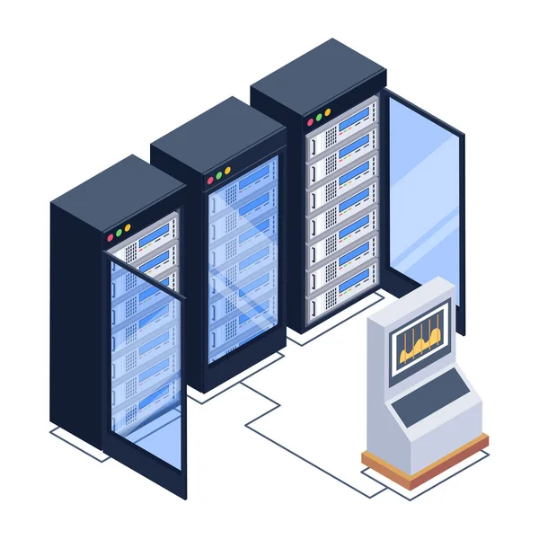 Server Room Servers Database Vector Illustration Stock Vector Image by ...