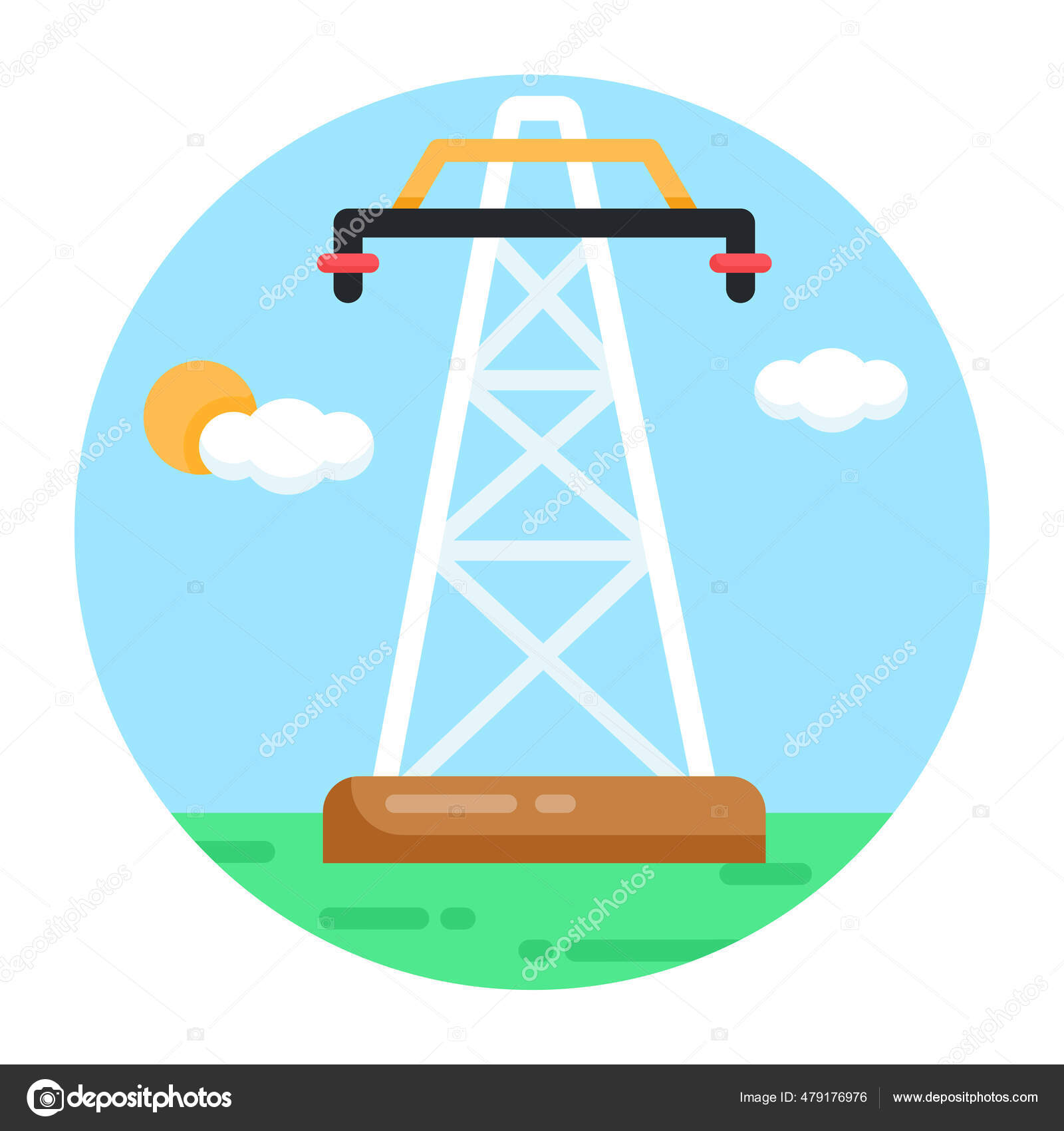 Oil Rig Simple Design Stock Vector by ©smashingstocks 479176976