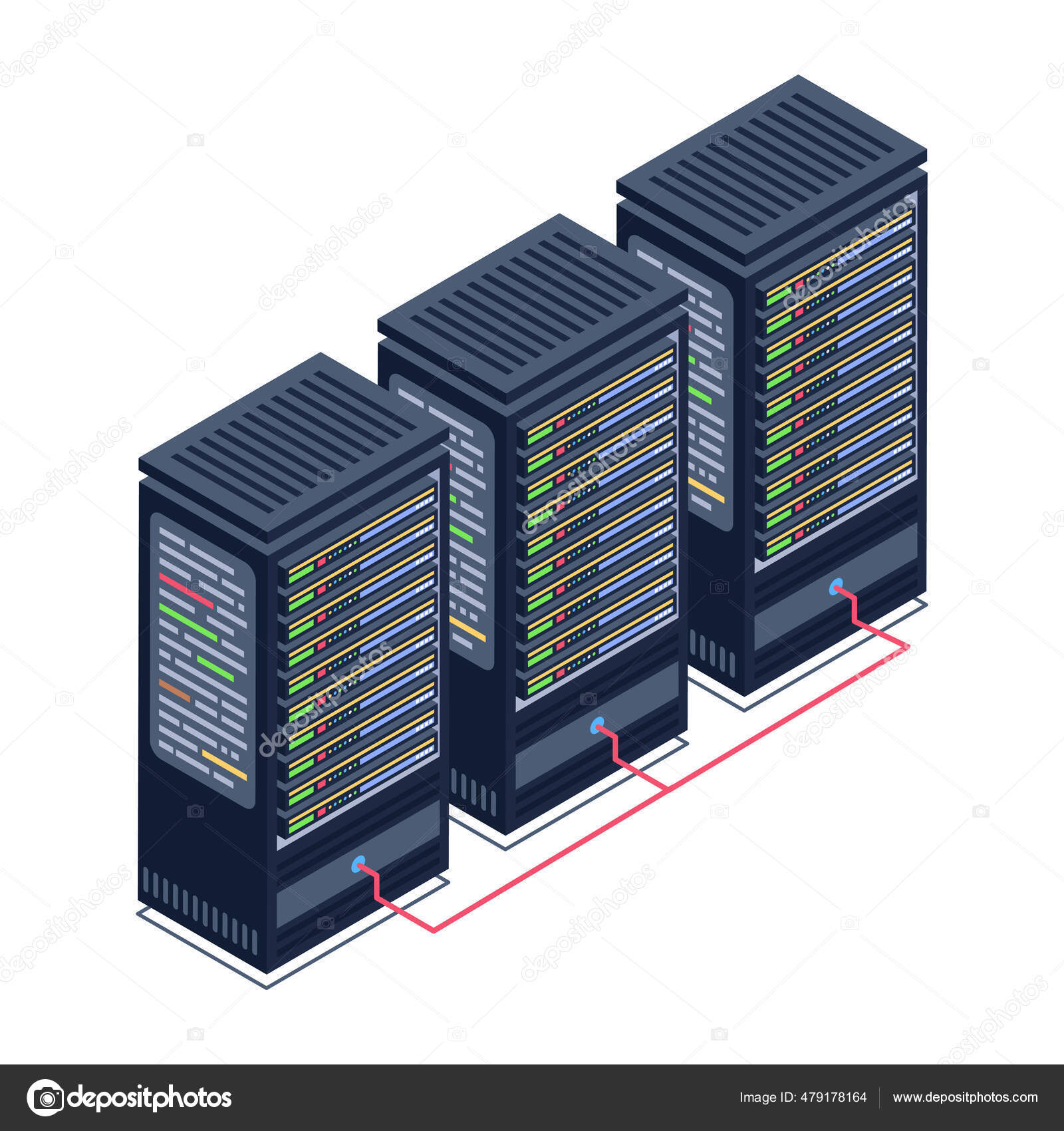 Server Room Servers Data Center Vector Illustration Design Stock Vector ...