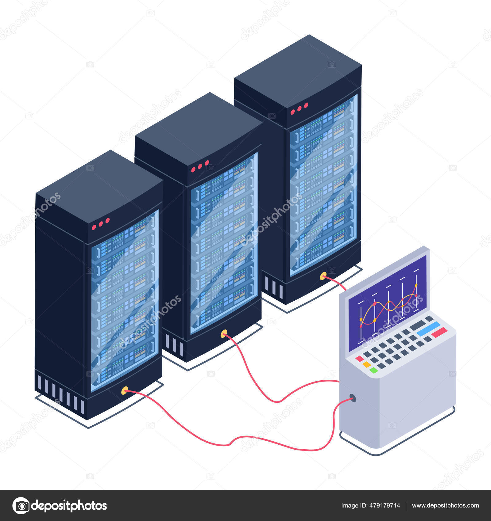 Server Room Servers Database Vector Illustration Design Stock Vector ...