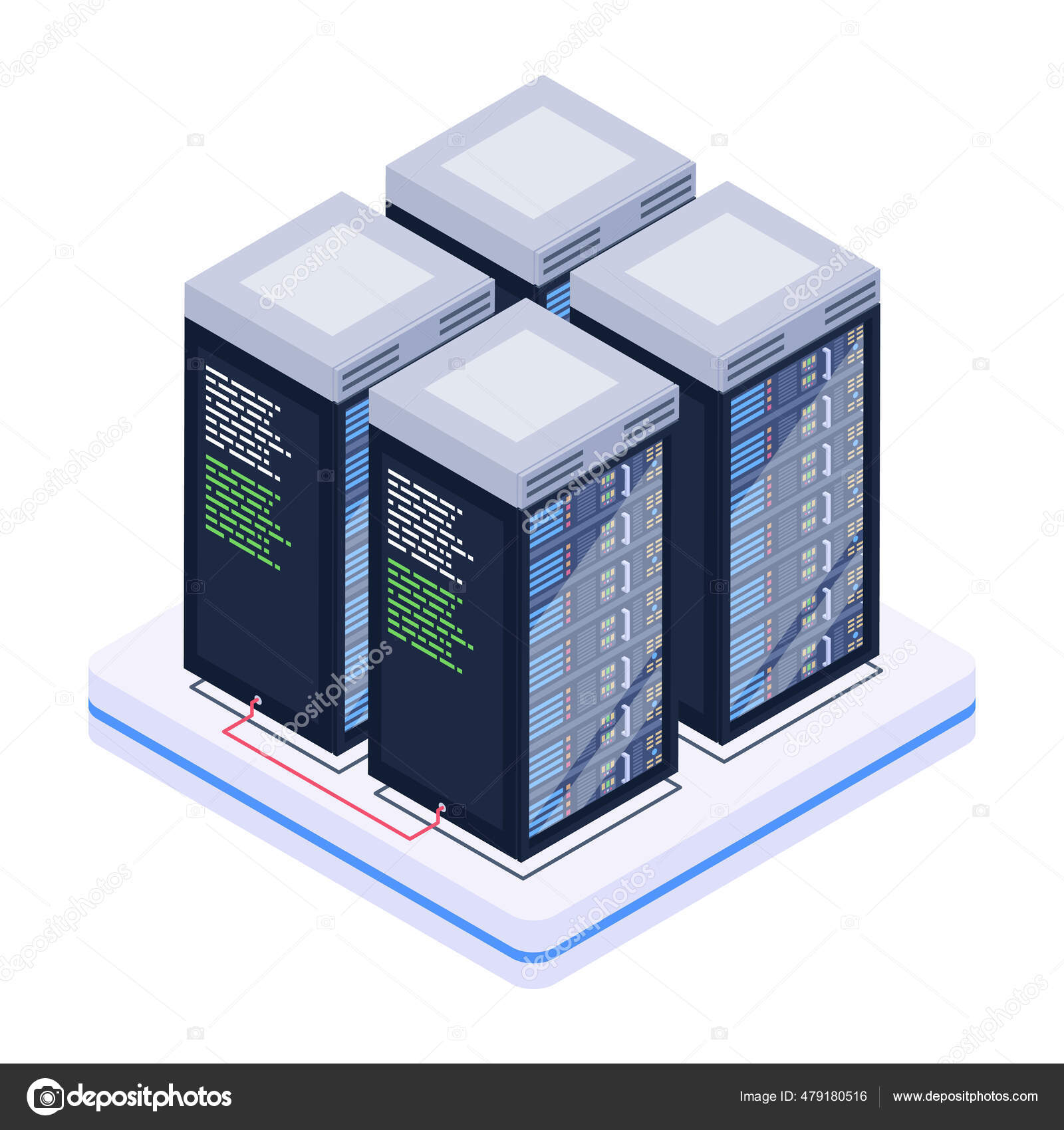 Server Room Servers Database Vector Illustration Stock Vector Image by ...