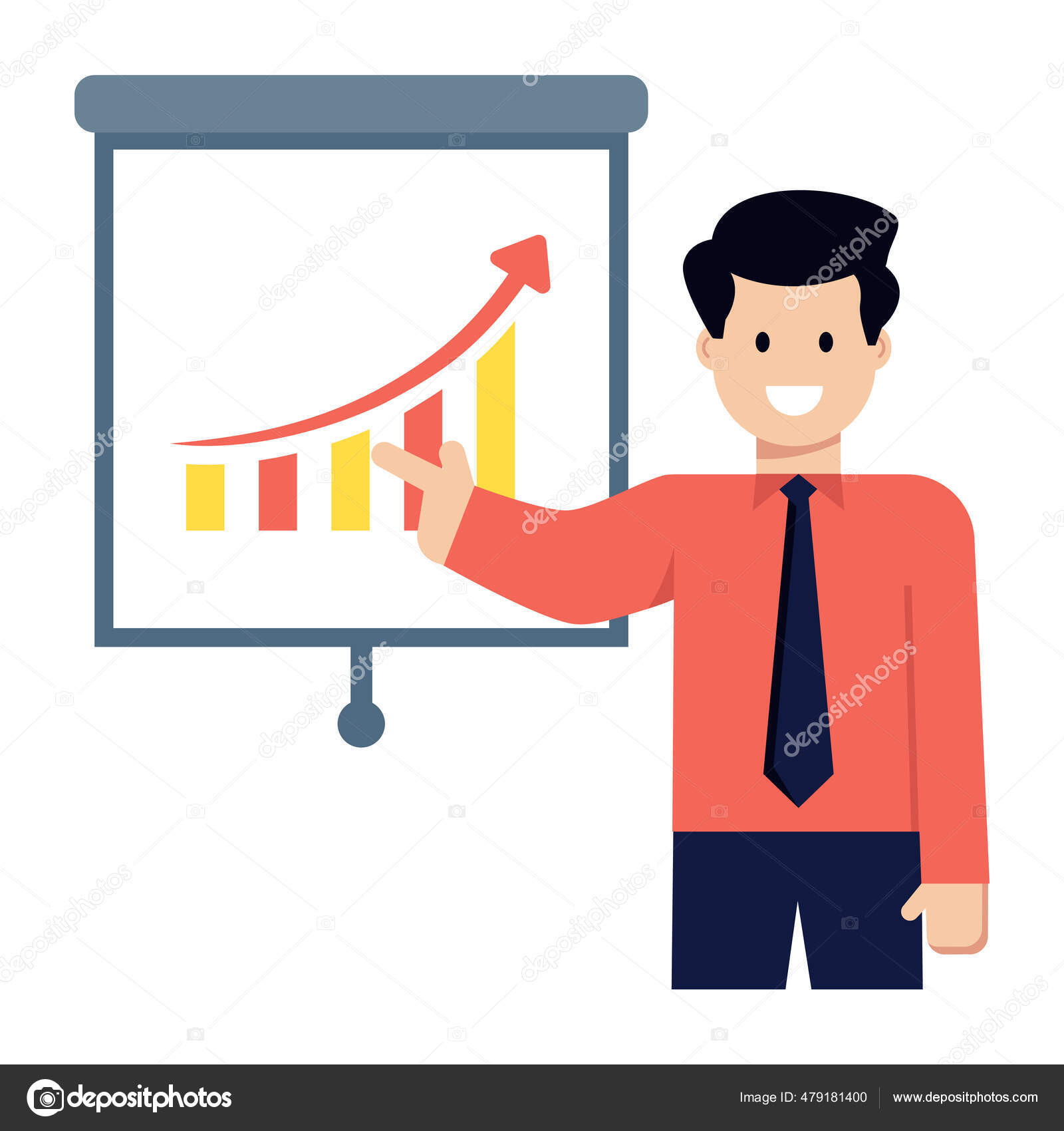 Businessman Graph Chart Statistics Vector Illustration Stock Vector by ... Businessman Graph Chart Statistics Vector Illustration Stock Vector by ...