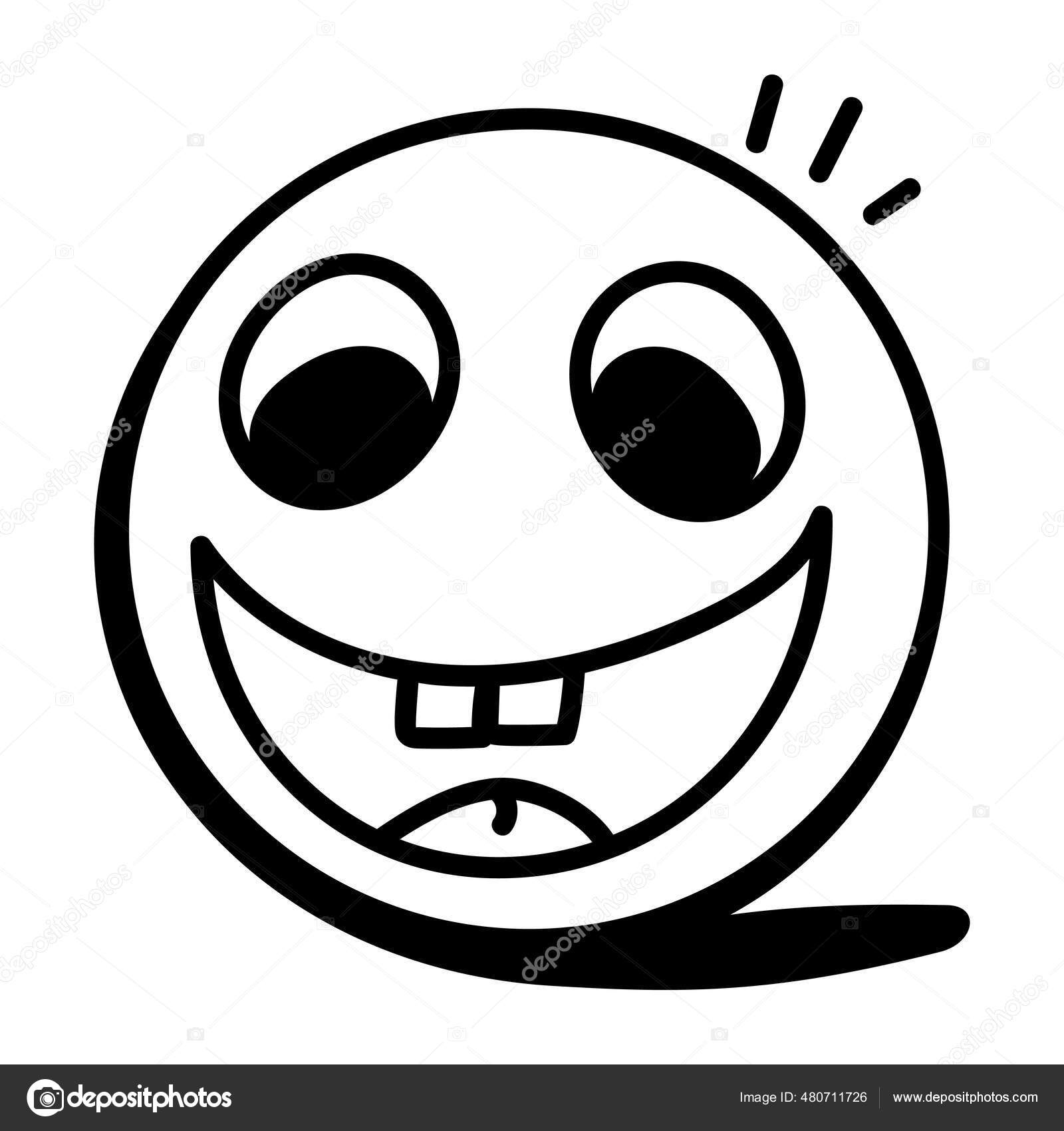 Cara Feliz Icono Emoticono Vector Ilustración Diseño Vector de stock ...
