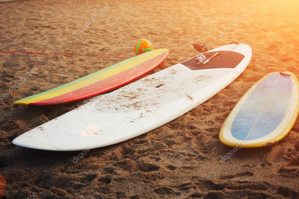 Surfboard Laying On Beach