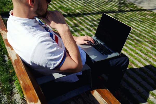 businessman freelancer working on his computer - Stock Image - Everypixel
