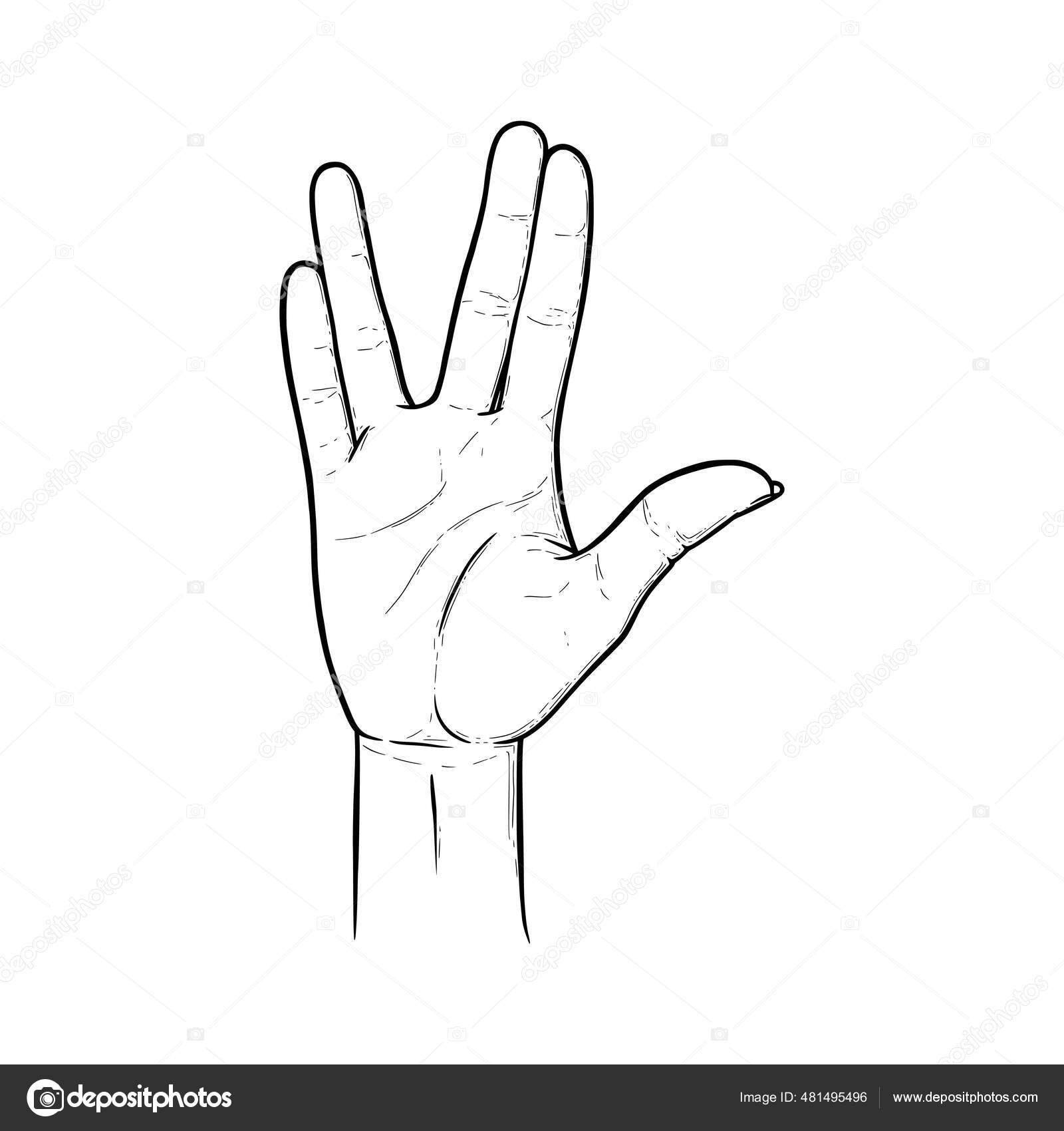 Vulcan greeting and salute gesture. Live long and prosper hand sign ...