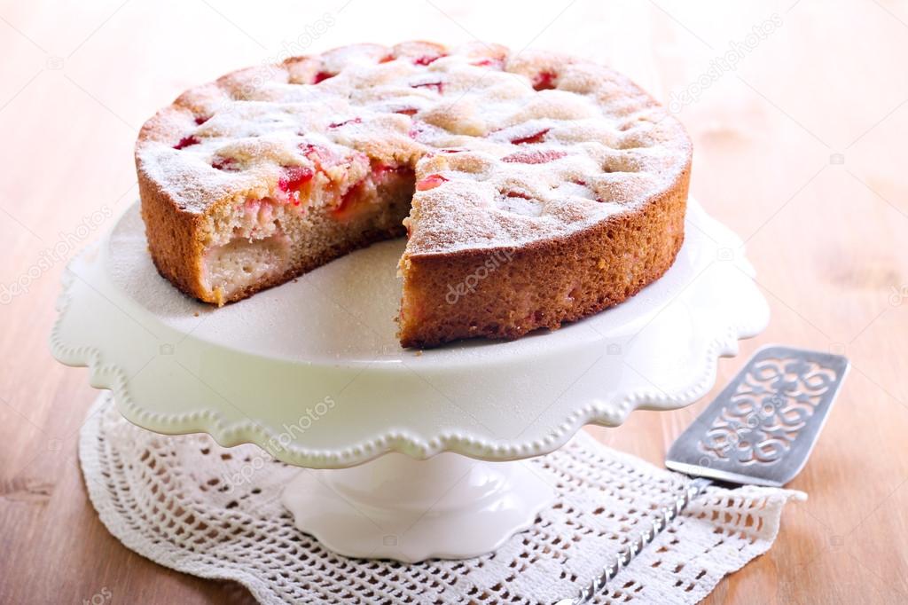 Plum sponge cake — Stock Photo © manyakotic #77731460