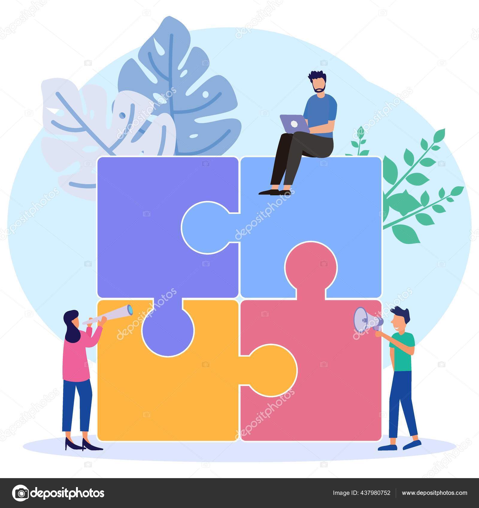 Vector Illustration Teamwork Together Company People Pick Details ...
