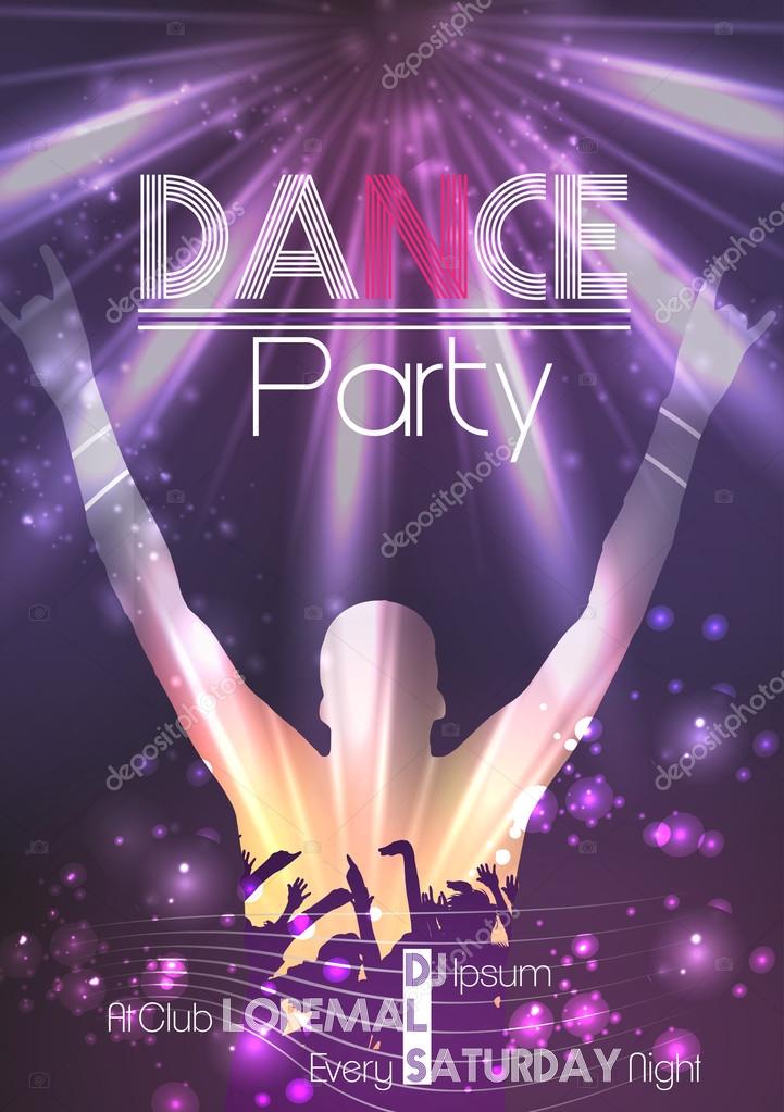 Dance Party Poster Background Template - Vector Illustration Stock ...