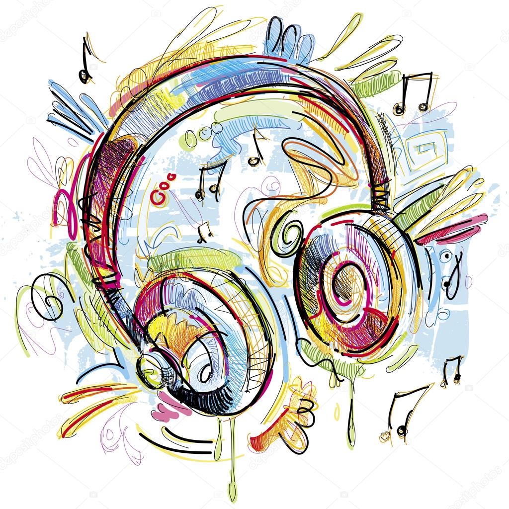 Headphone Sketch Stock Illustration by ©mixformdesign #56731291