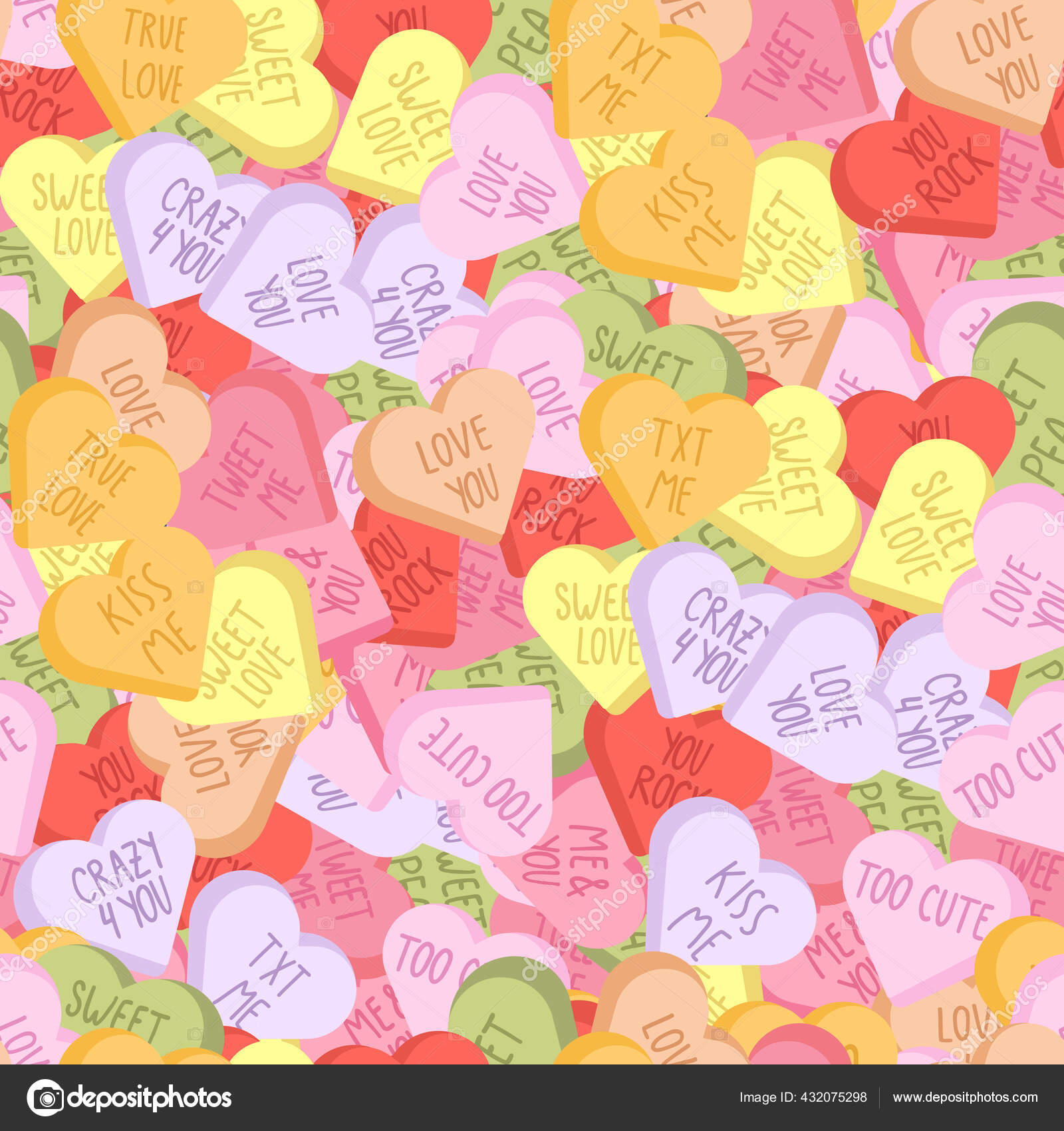 Romantic background with heart shaped candy. Stock Vector Image by ...