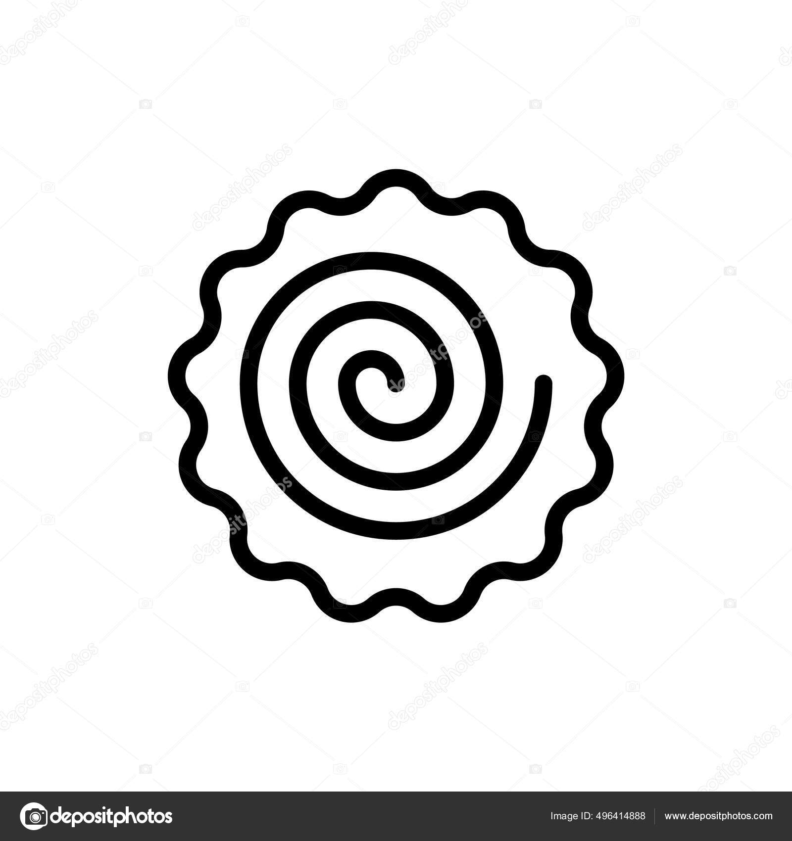 Narutomaki Kamaboko Surimi Vector Outline Icon Traditional Japanese ...