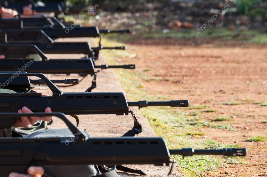 Line of fire with assault rifle — Stock Photo © kapy #69964607