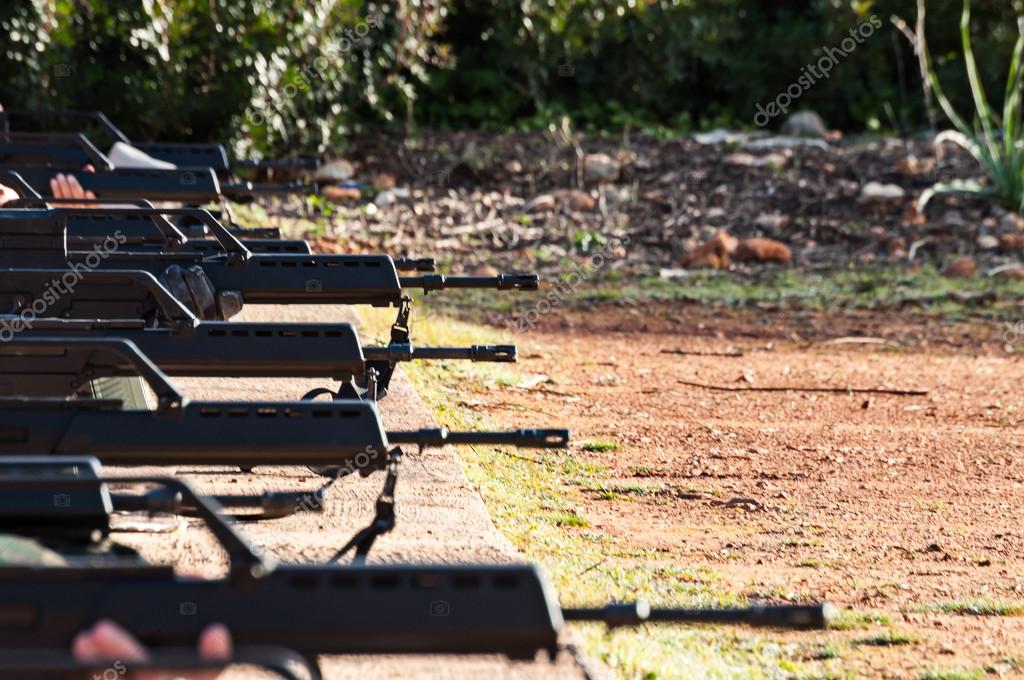 Line of fire with assault rifle — Stock Photo © kapy #69964629