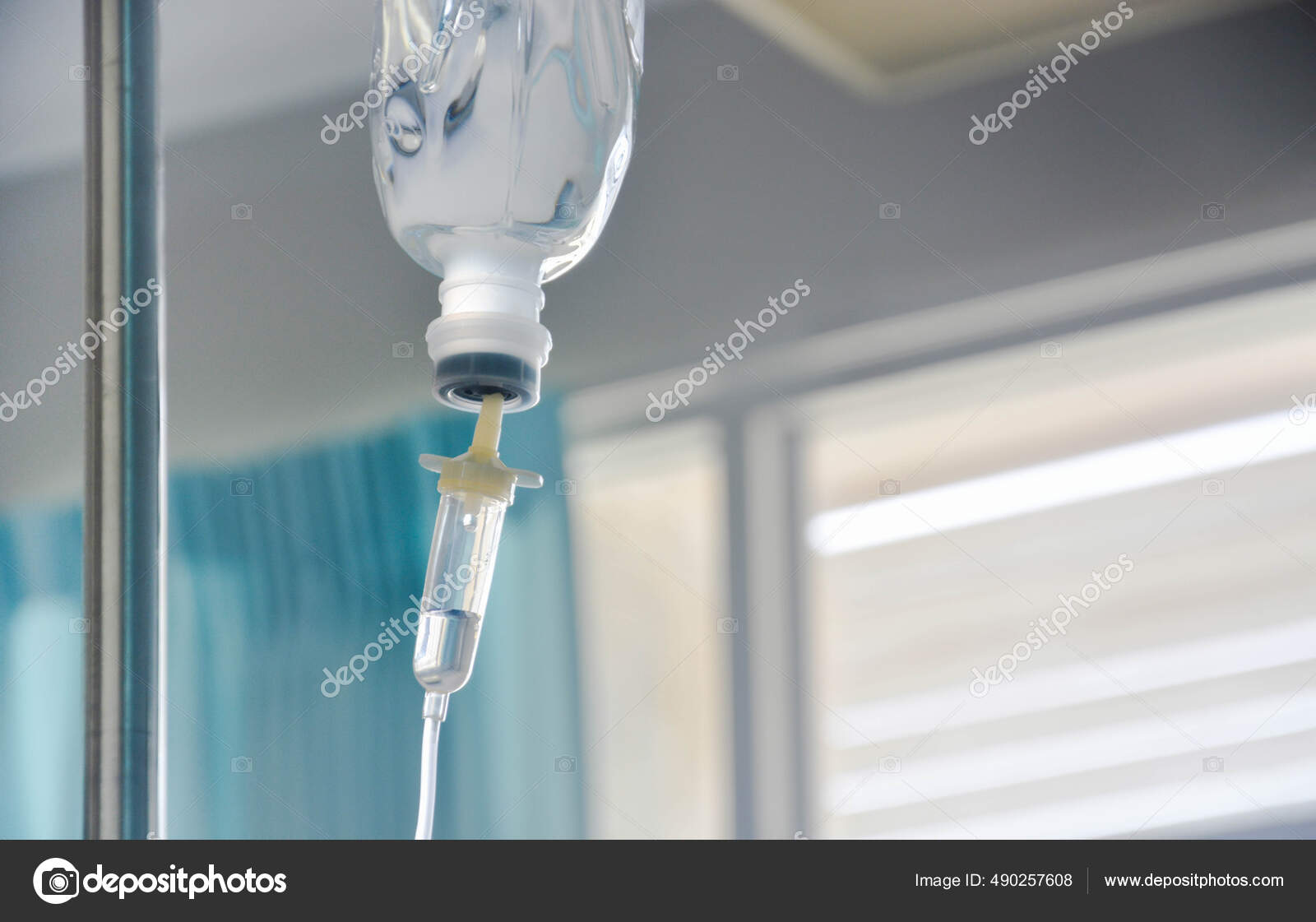 Normal Saline Solution Nss Bag Infusion Pump Patient Patient Room Stock ...