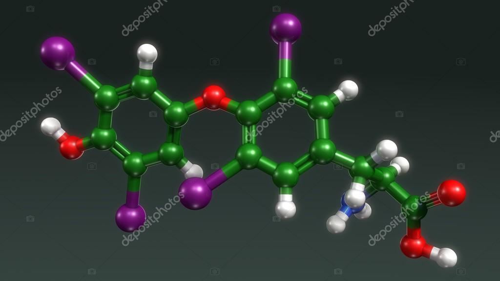 Thyroxine hormone structure — Stock Photo © sciencepics #121653370