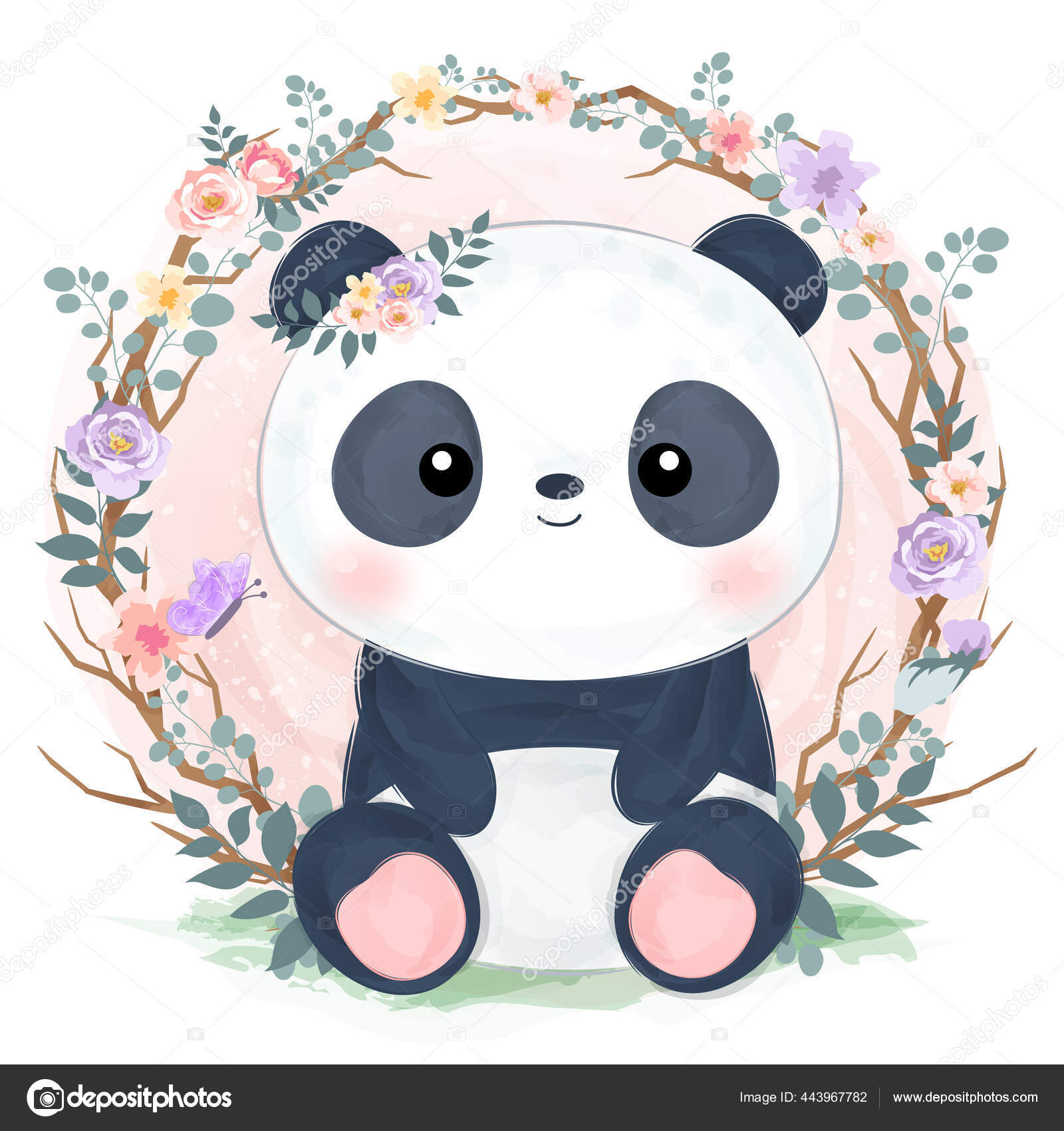 Dibujo De Panda Bebé Pegatina Con La Obra « Osito Panda Bebe
