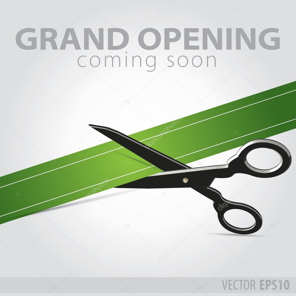 Shop grand opening - cutting green ribbon — Stock Vector © 81bosanac ...