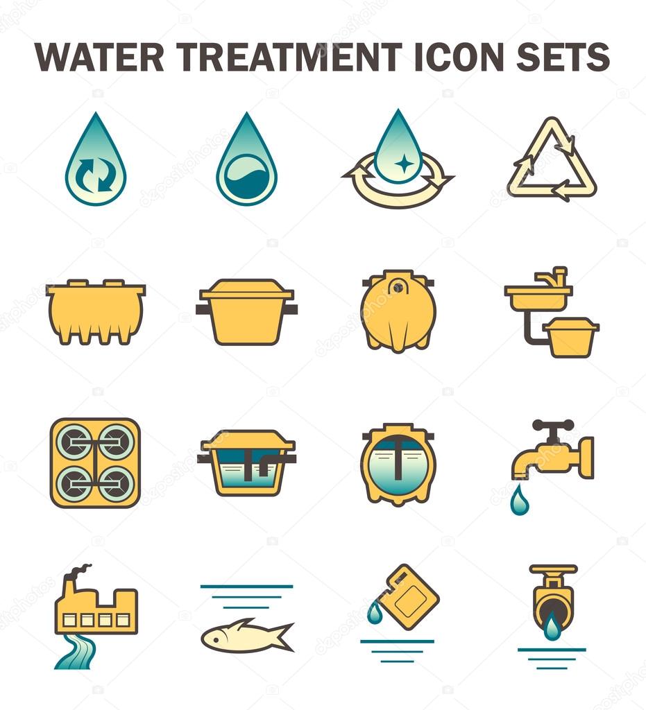 Water icon sets — Stock Vector © roncivil #113724356