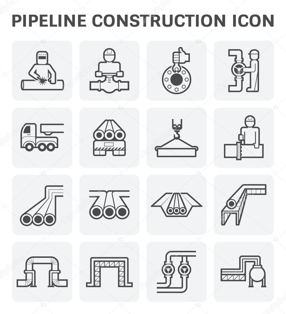 Pipeline construction icon Stock Vector by ©roncivil 117483432