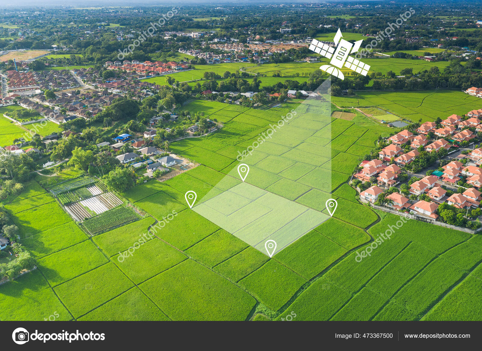 Land Plot Aerial View Identify Registration Symbol Vacant Area Map ...