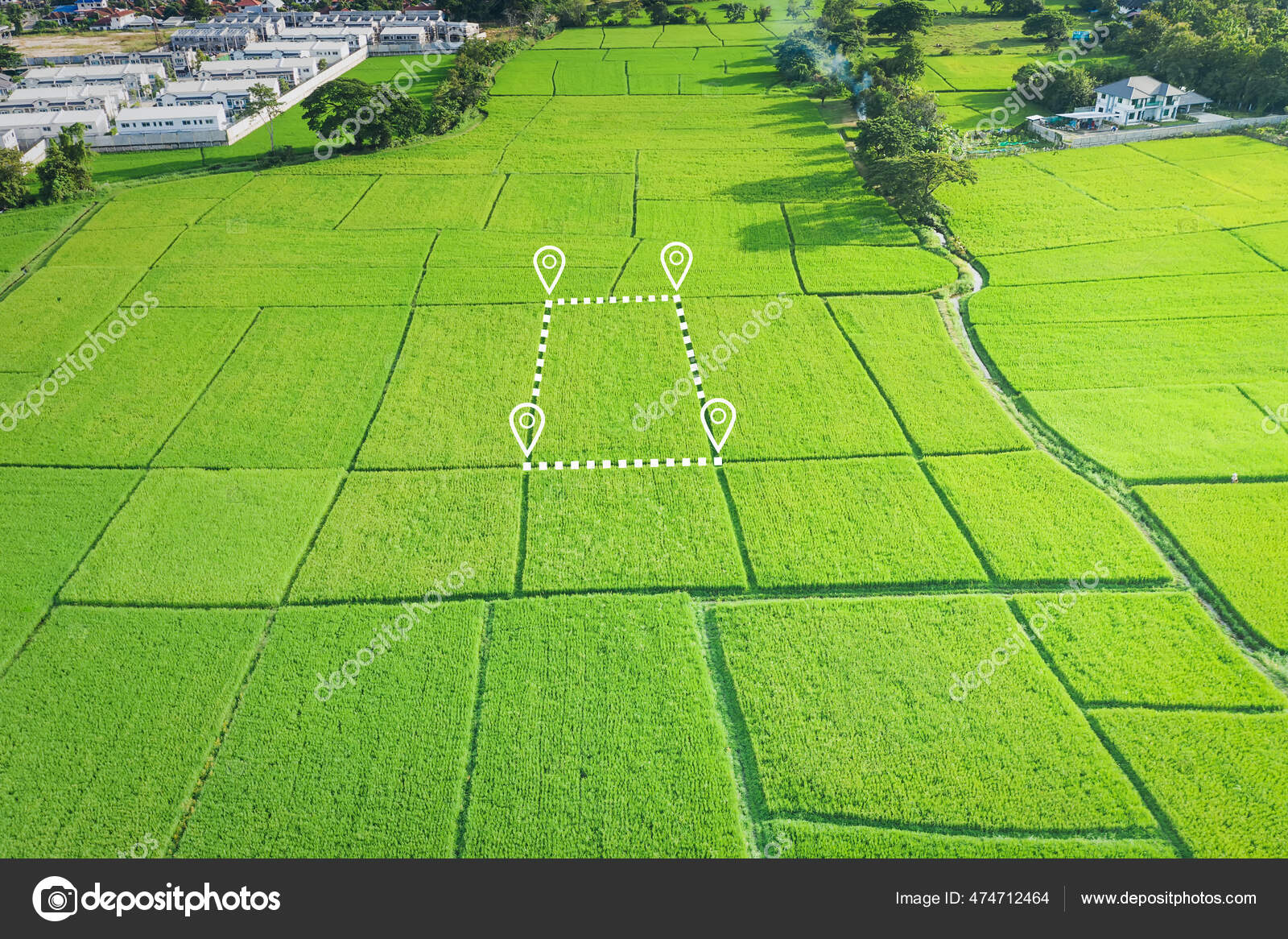 Land Plot Aerial View Identify Registration Symbol Vacant Area Map ...