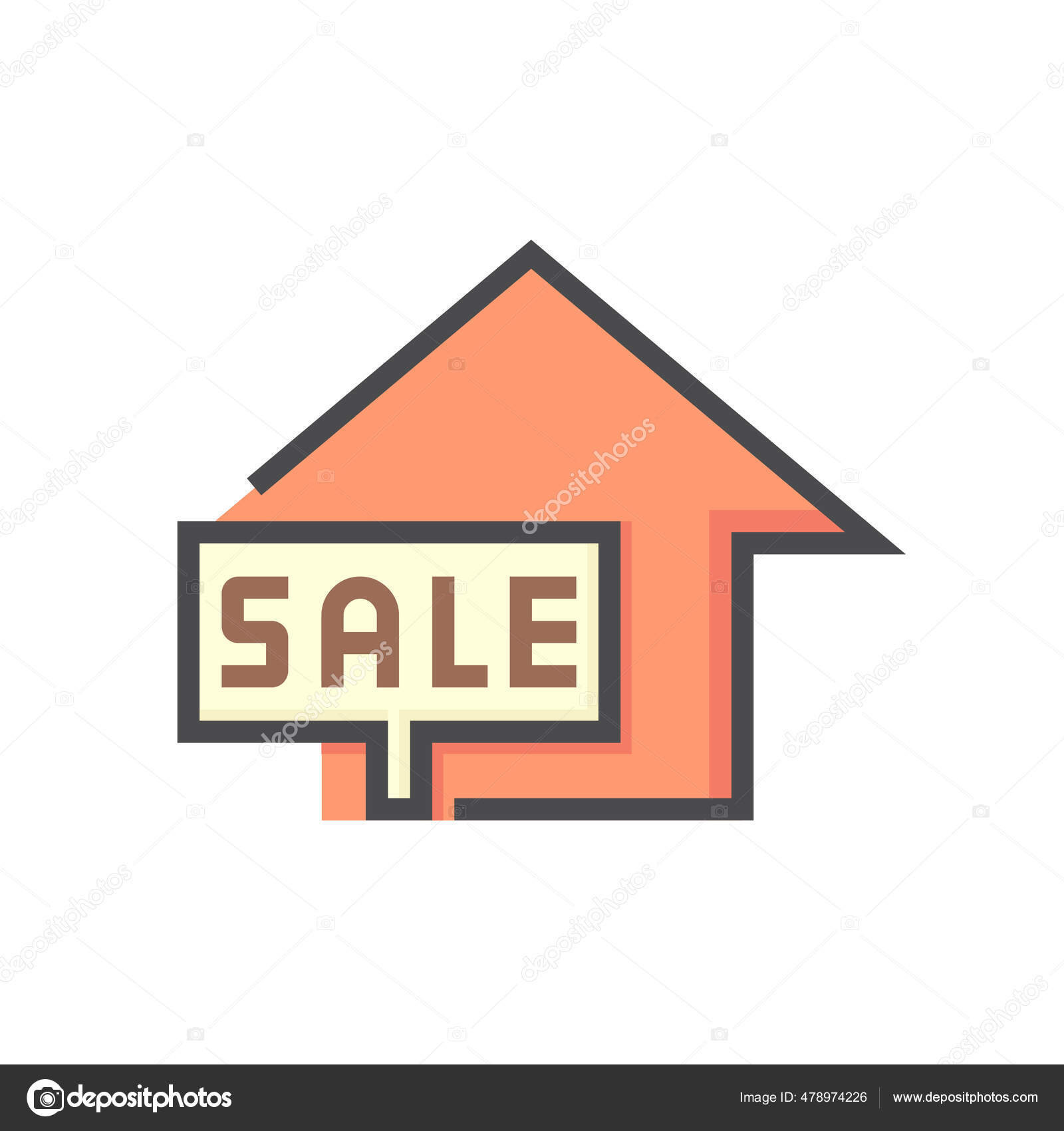 House Sale Vector Icon Foreclose Real Estate Property Consist Home ...