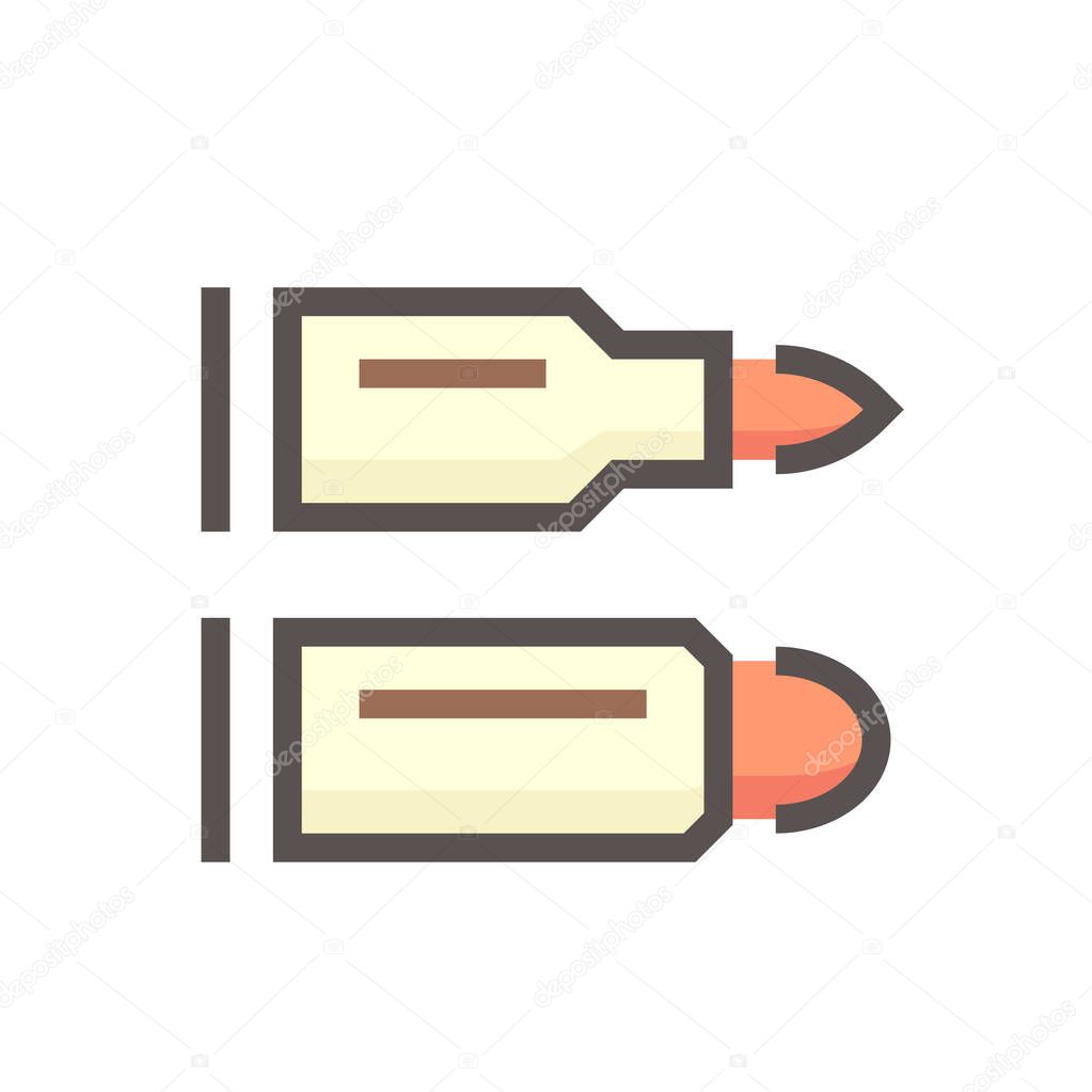 Icono de vector de bala. También se llama munición, proyectil. Arma ...
