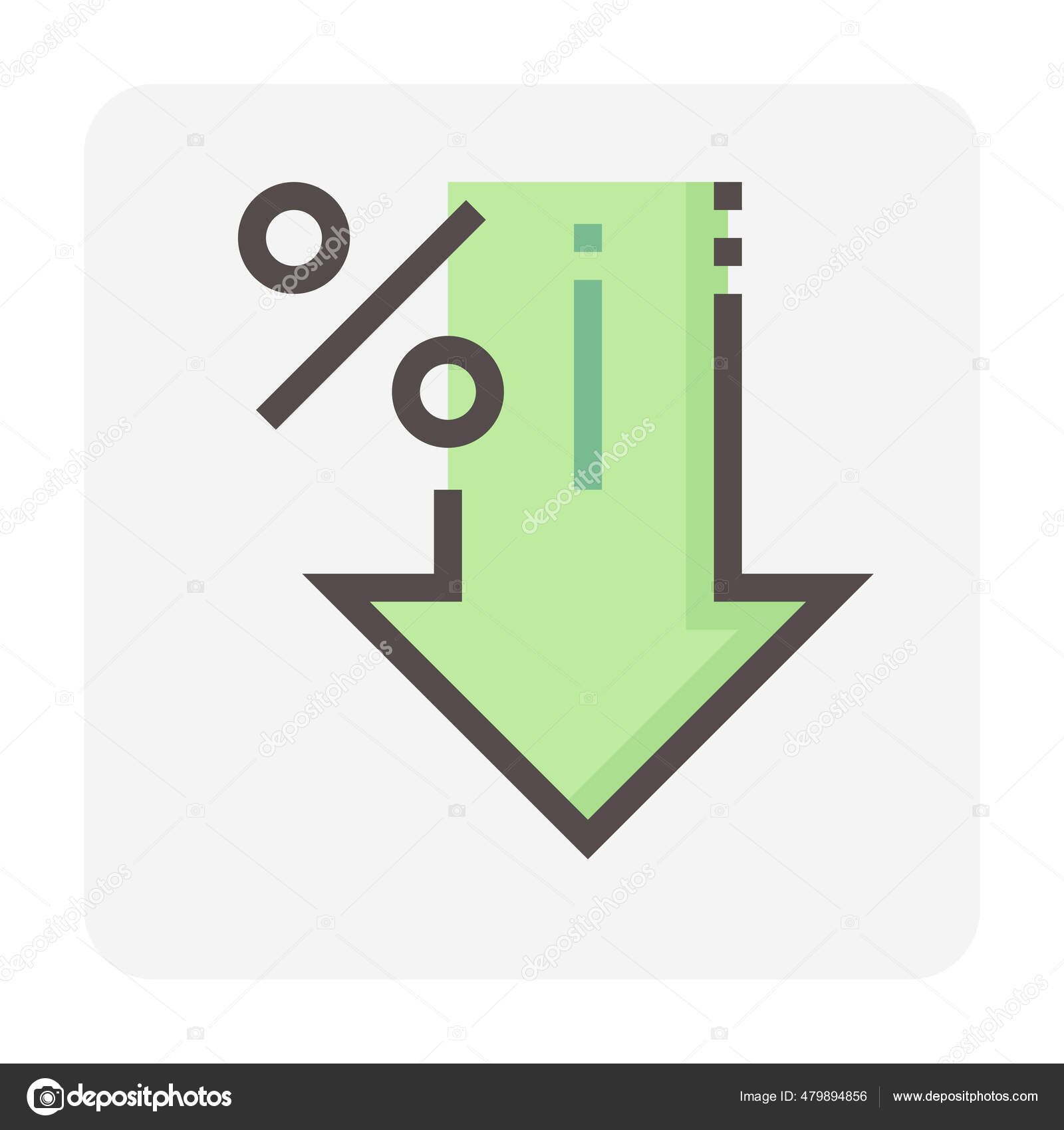 Percent Decrease Vector Design Consist Arrow Percent Sign Icon Symbol Stock Vector by ©roncivil ...