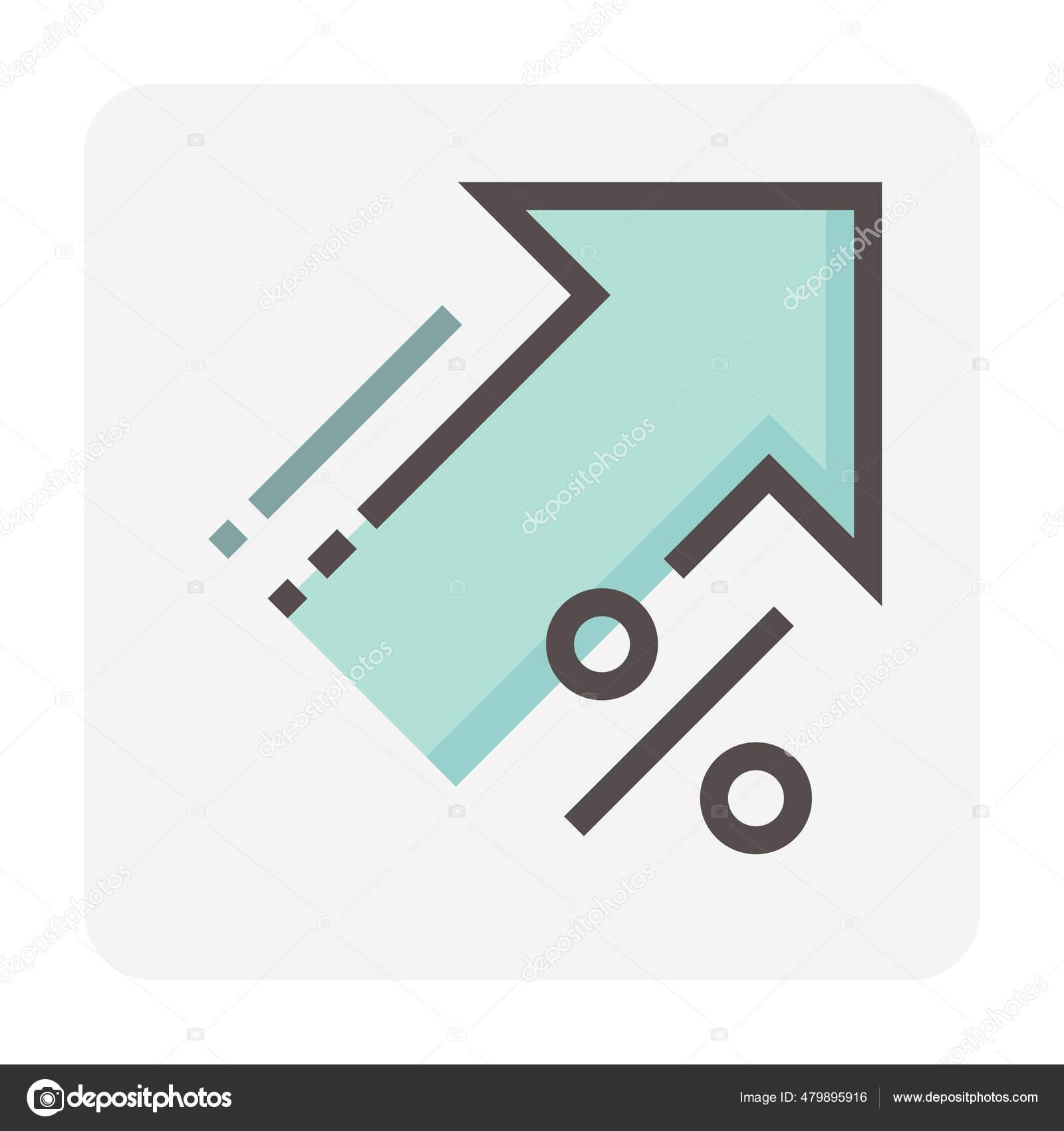 Percent Increase Vector Design Consist Arrow Percent Sign Icon Symbol ...